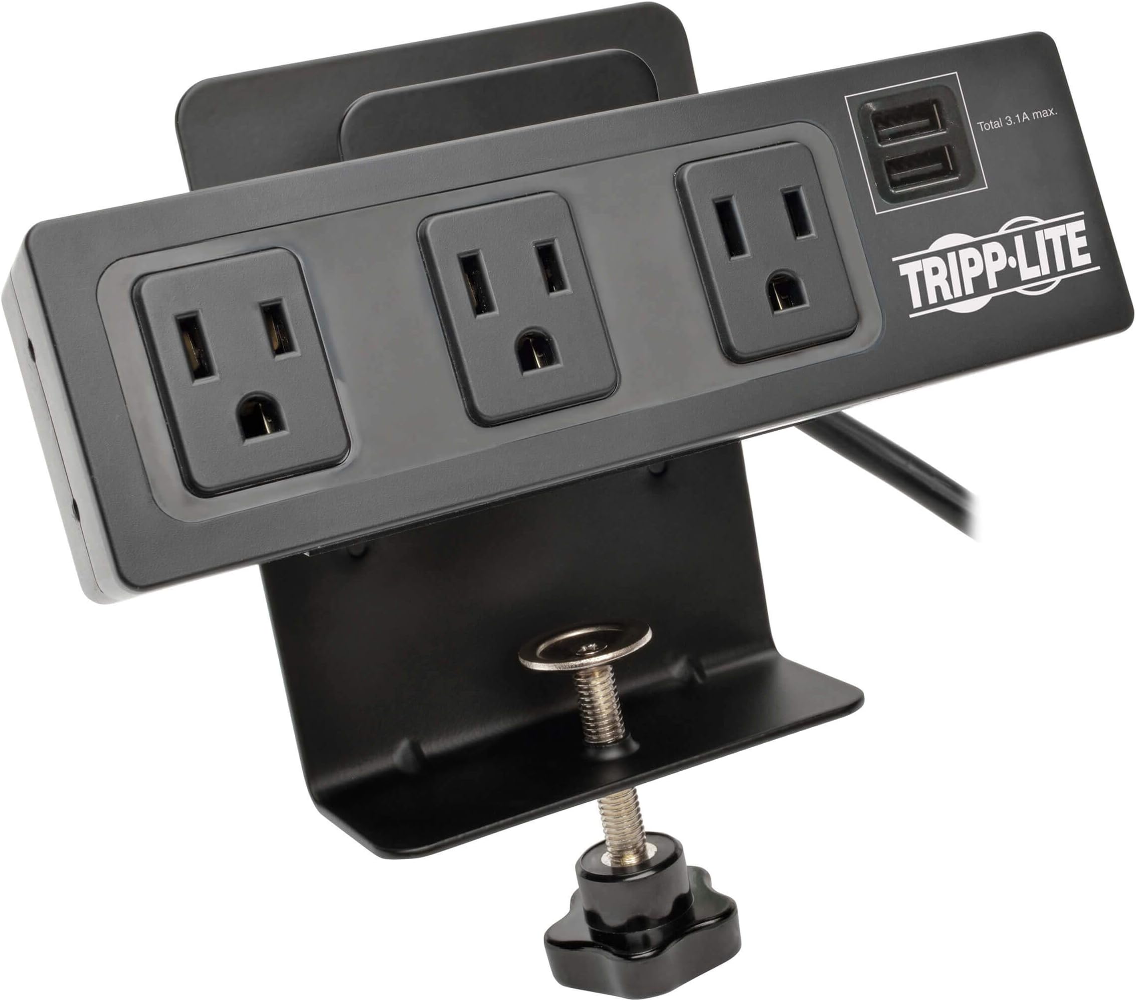 Amazon.com: Tripp Lite 3 Outlet Surge Protector Power Strip with Desk ...