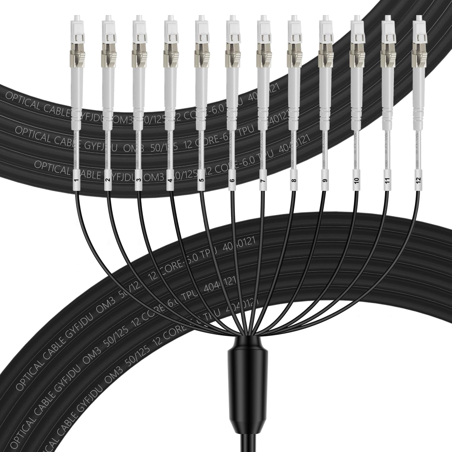 Amazon.com: FLYPROFiber 12 Strand OM3 LC to LC Outdoor Armored Fiber ...