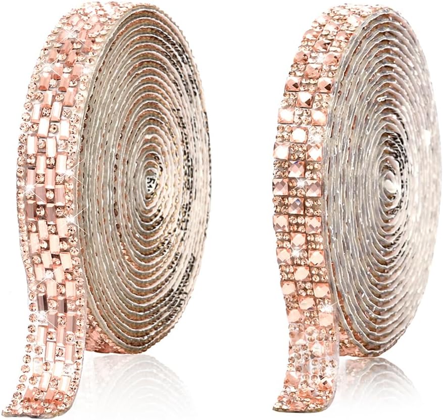 Amazon.com: ALEXPRE 6 Yards Self Adhesive Rhinestone Strips 2 Styles ...