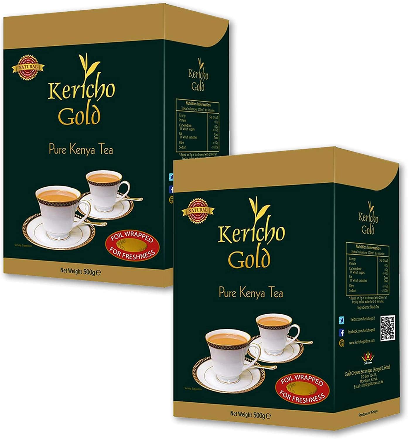 Amazon.com : Kericho Gold Pure Kenya Tea string foil wrapped : Grocery ...