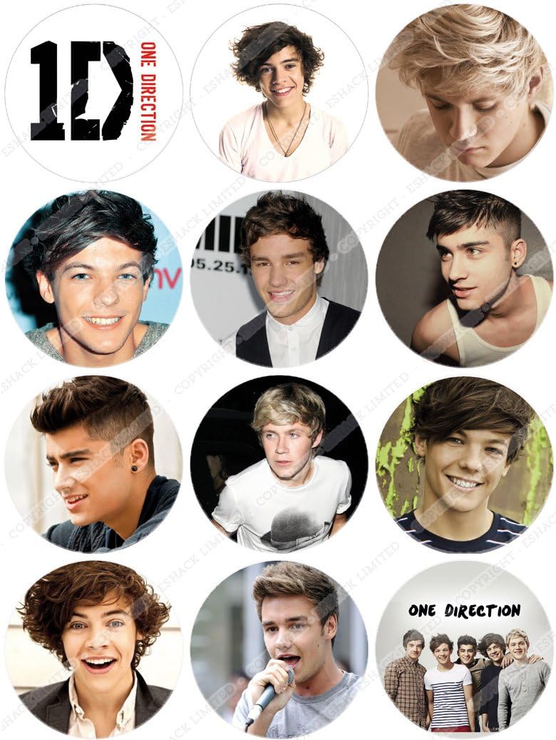 Amazon.com: Cakeshop 12 x 1 Direction Edible Cake Toppers - Premium ...