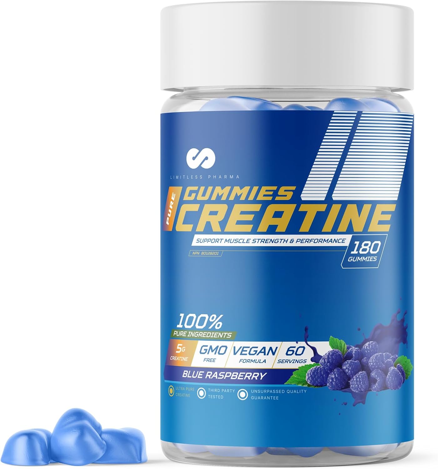 Limitless Pharma Pure Creatine Gummies | 5g Creatine Monohydrate ...
