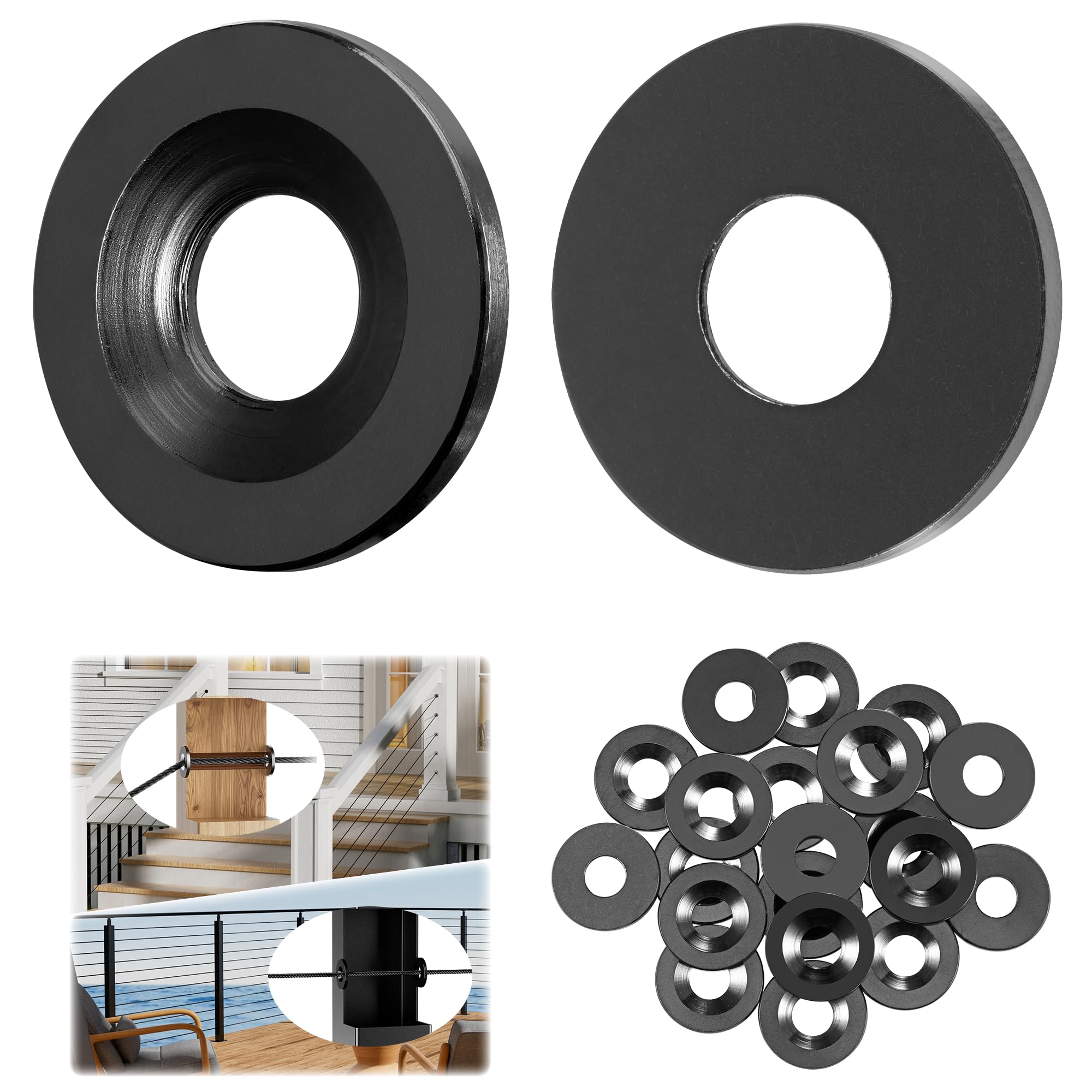 Snapklik.com : Cable Railing Adhesive Grommet, 20 Pack Protector Sleeve ...