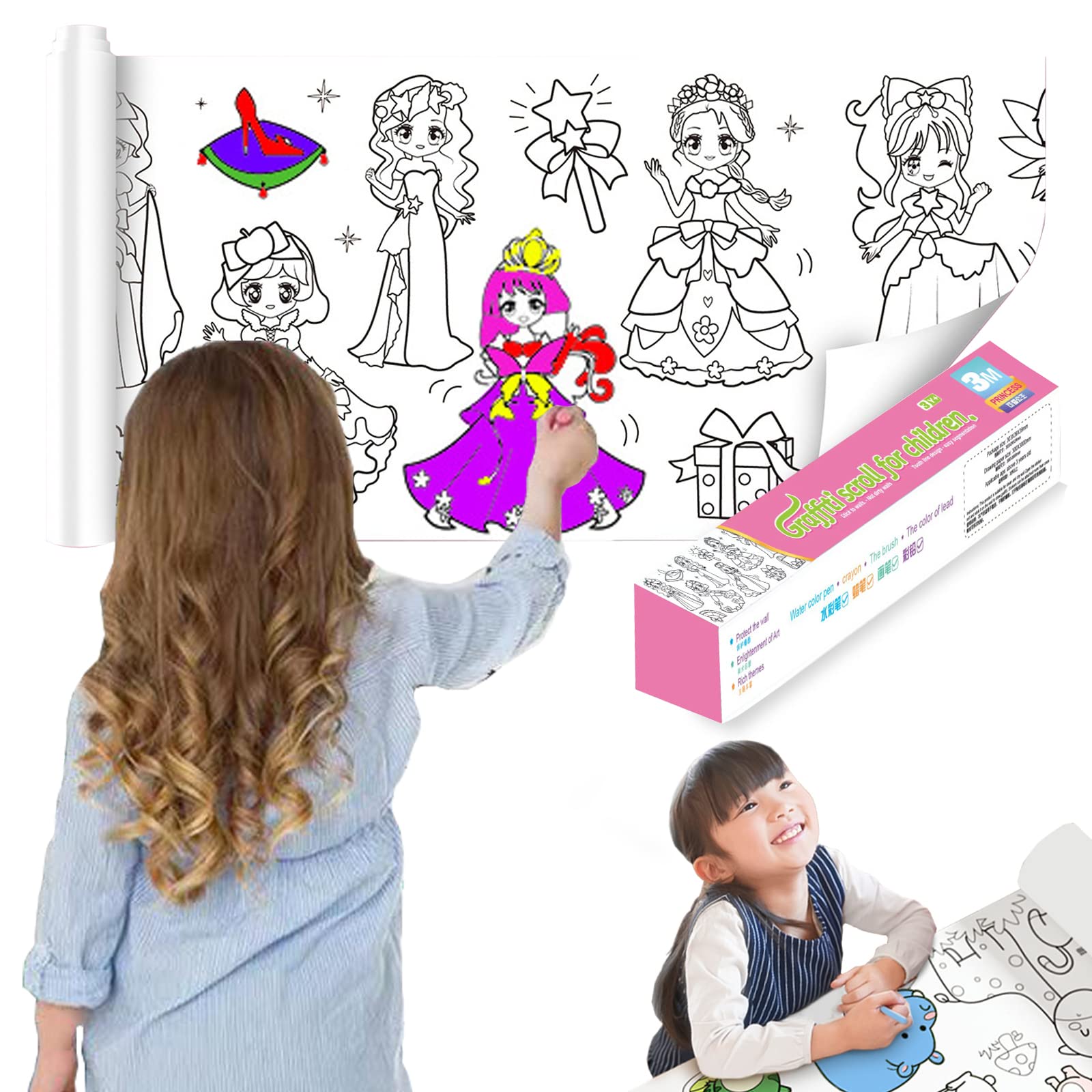 Buy Hiieray Children's Drawing Roll 3M Drawing Paper Roll for Children ...