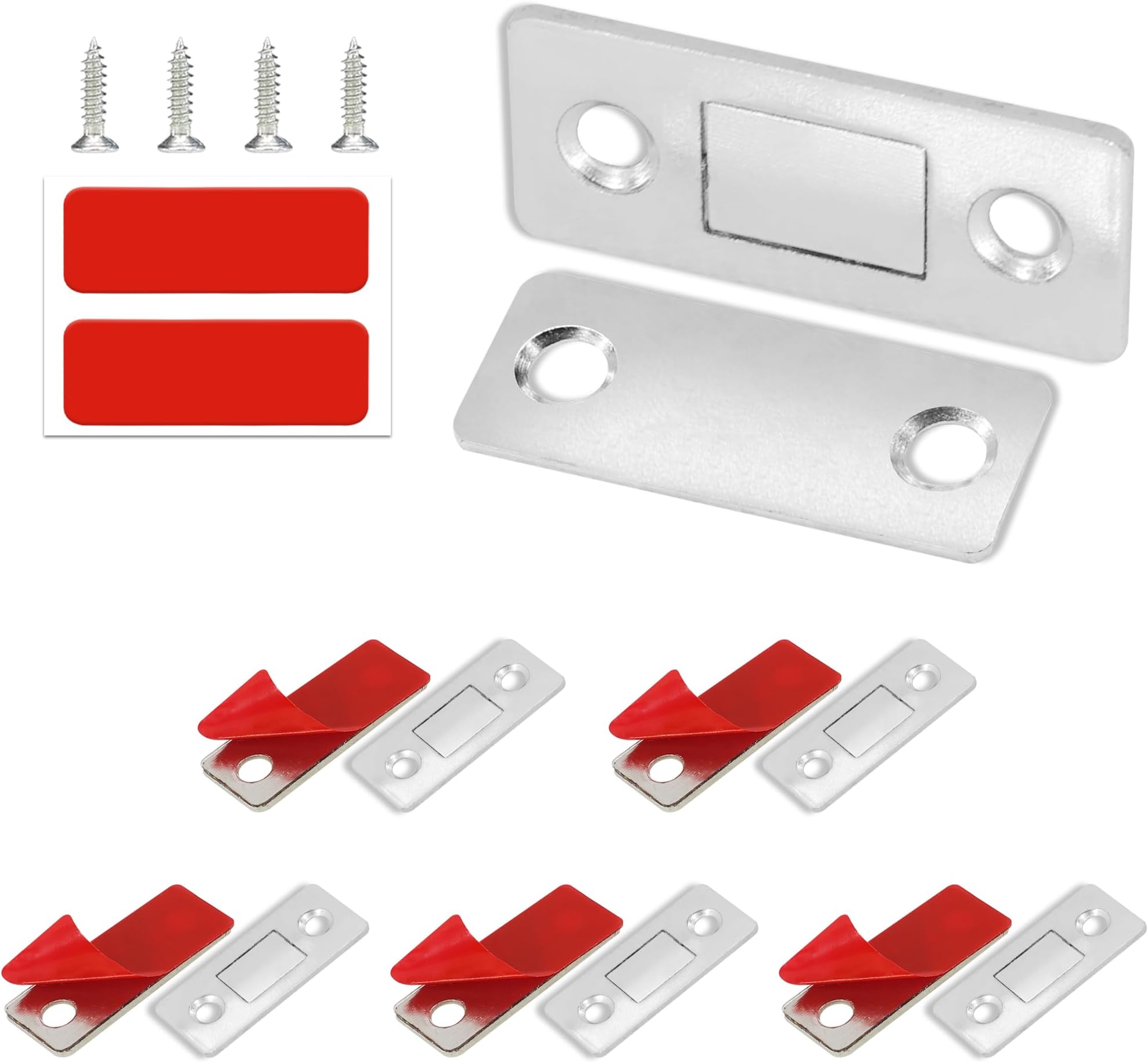 8 Pack Ultra Thin Cabinet Door Catch Stainless Steel Cabinet Magnetic ...
