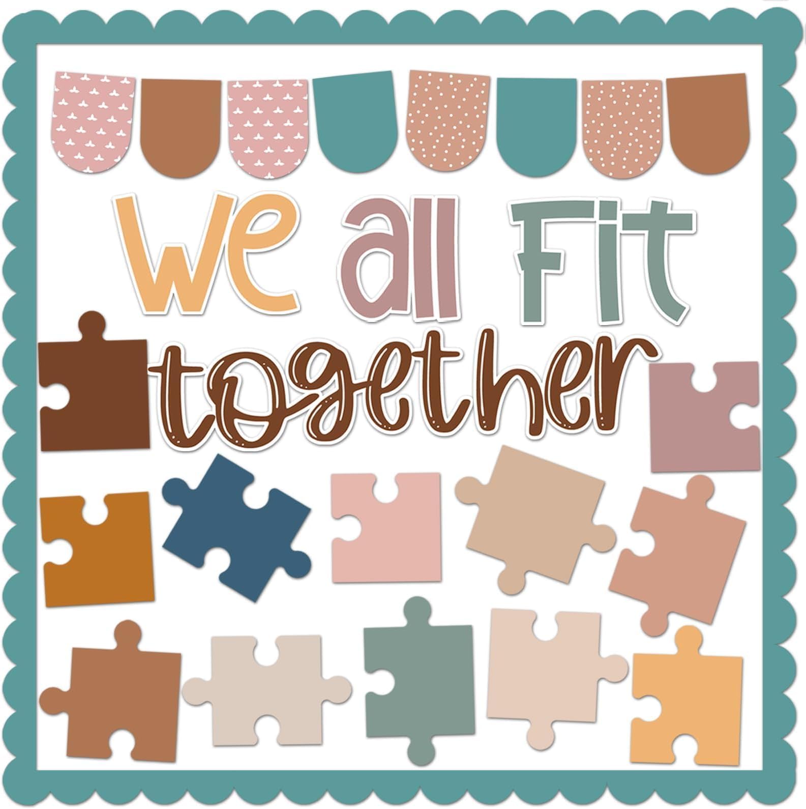 Amazon.com : VABAMNA Bulletin Board Decorations, Puzzle Pieces for ...