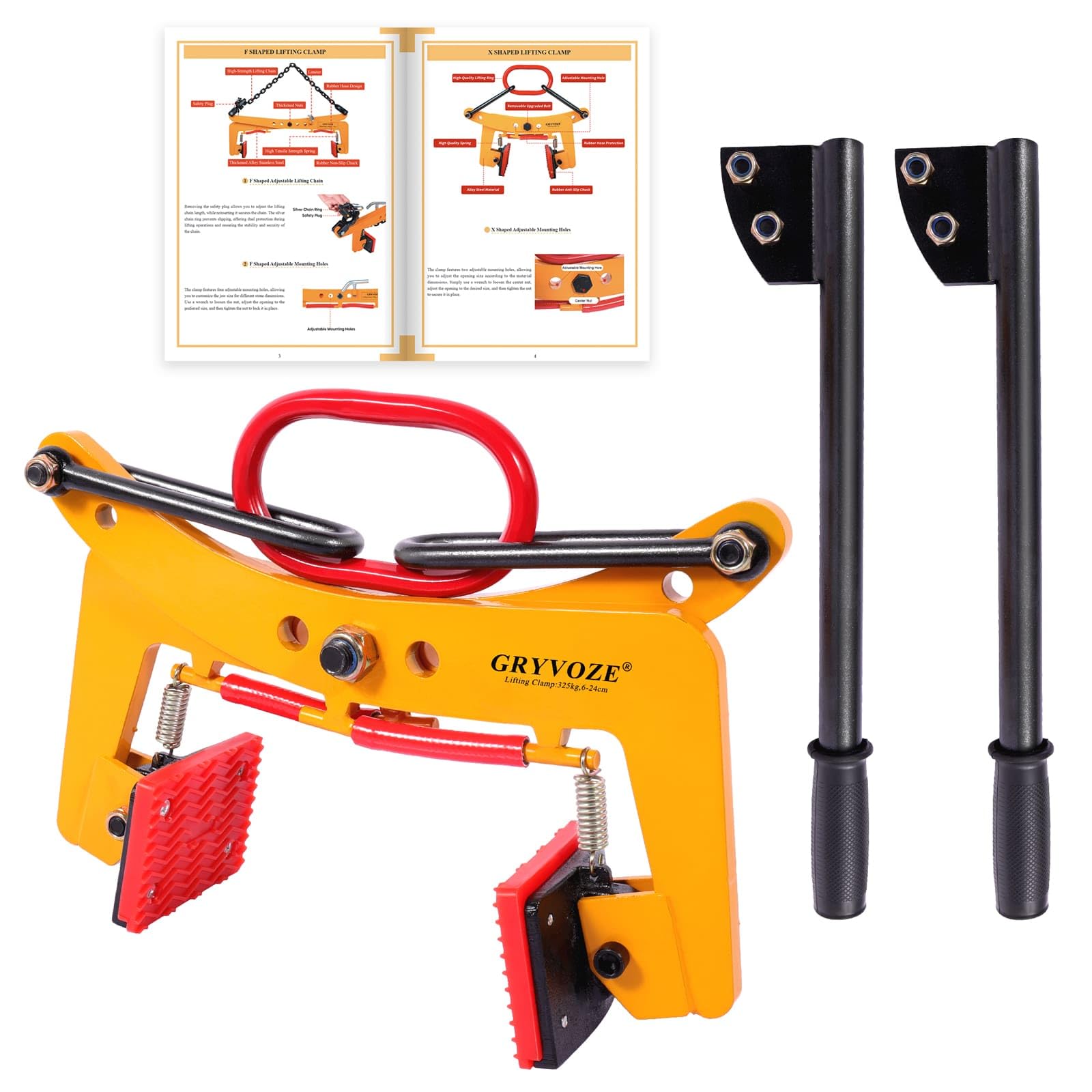 Snapklik.com : GRYVOZE 716 Lbs 2 In 1 Granite Slab Lifting Clamp, 2.4 ...