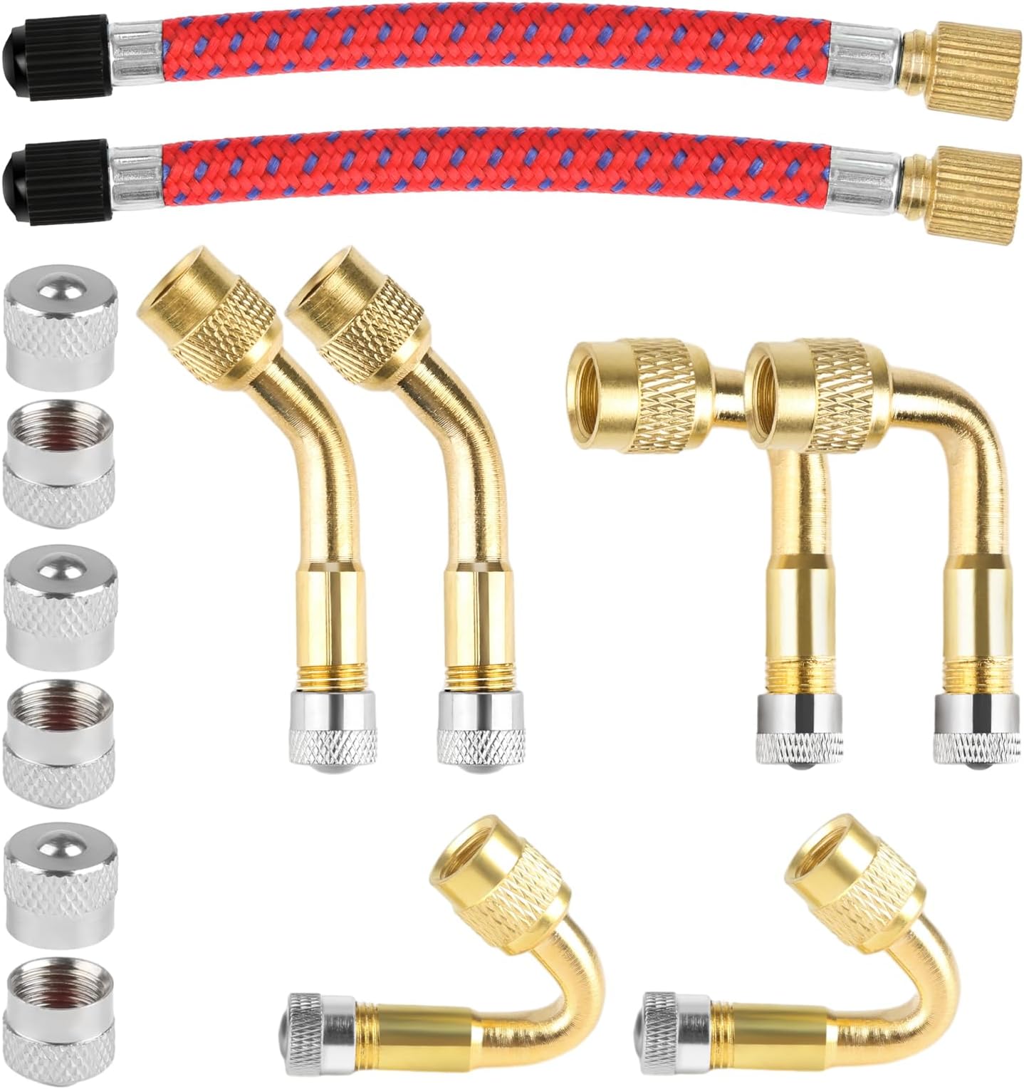 FAMCUCHE 6 Pcs Tyre Valve Extension, 120mm Valve Extenders Tyre Valve ...