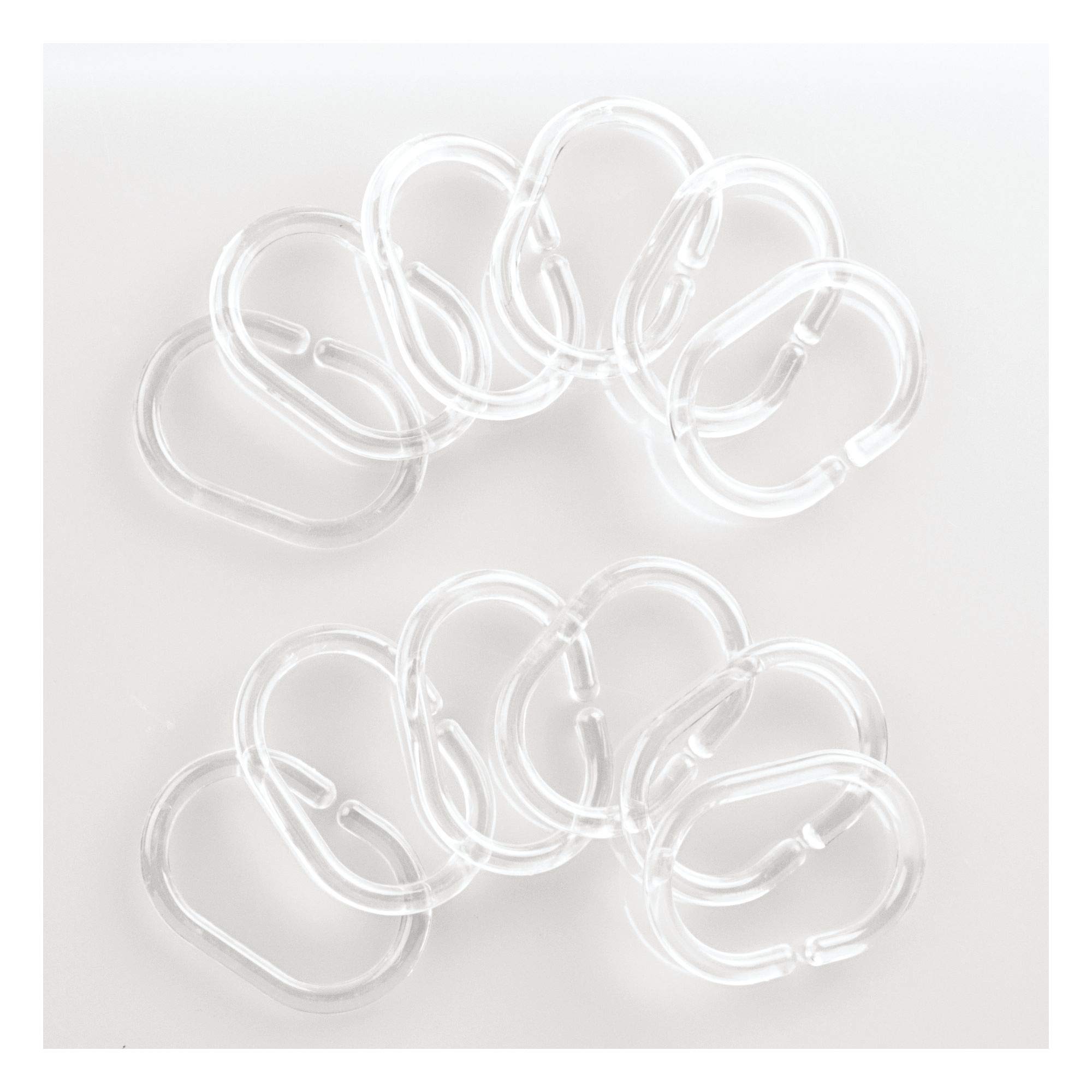 Rideau Voilage IDesign Clear Shower Curtain C Hooks - Pack Of 12 ...