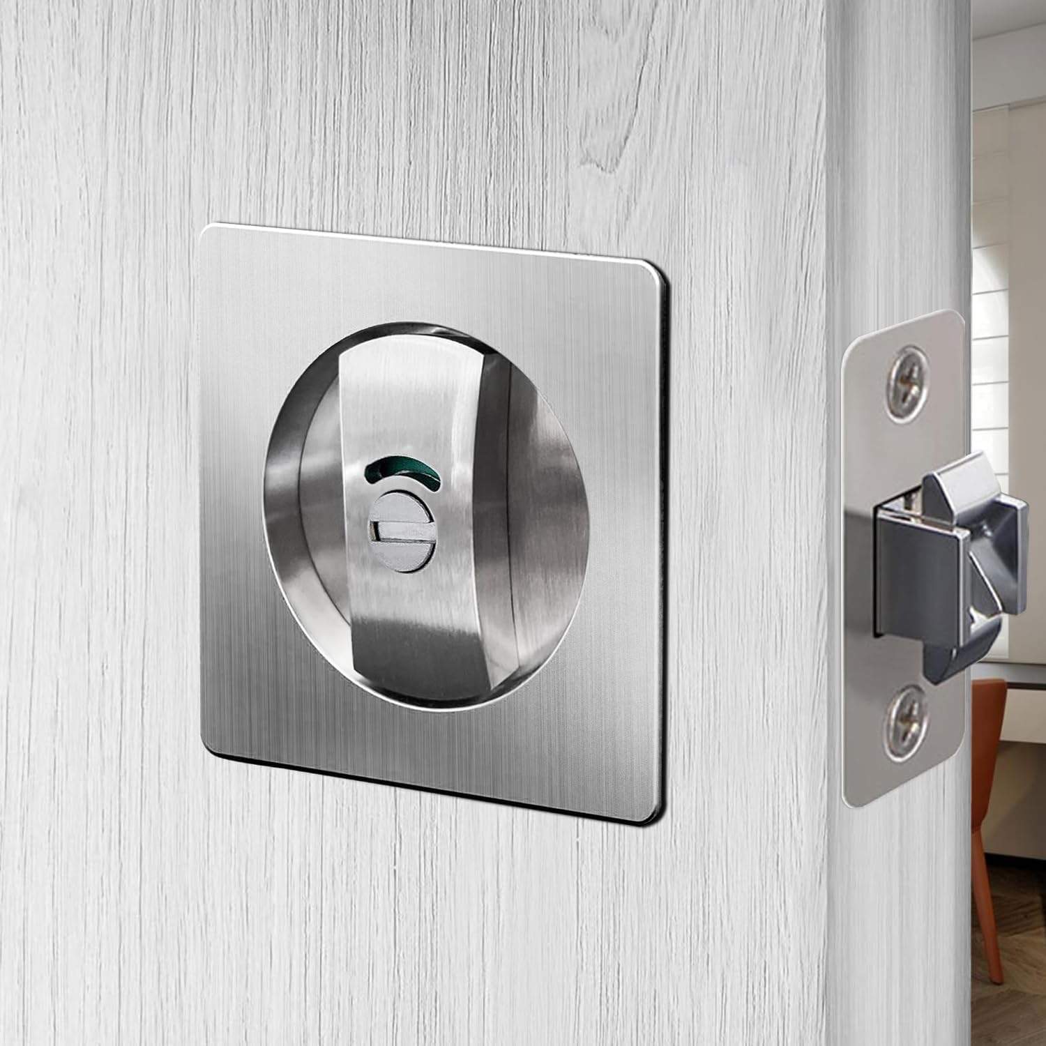Amazon.com: Pocket Door Lock Indicator Lock Flush Handles Latch Privacy ...