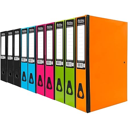 10 x Assorted Colour Pukka Foolscap Glossy Box Files with Document Clip ...