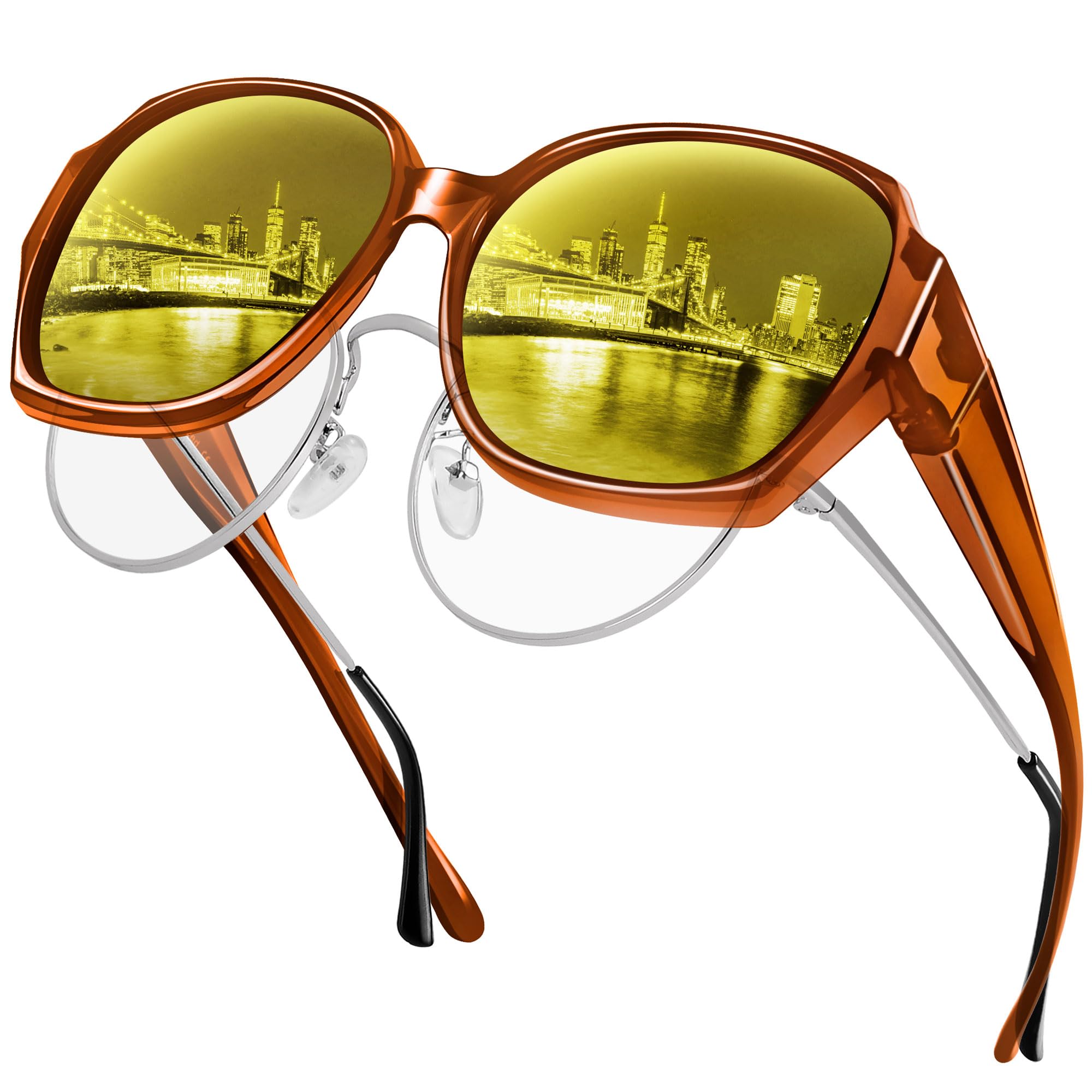 Snapklik.com : URUMQI Night Vision Glasses Fit Over Glasses For Women
