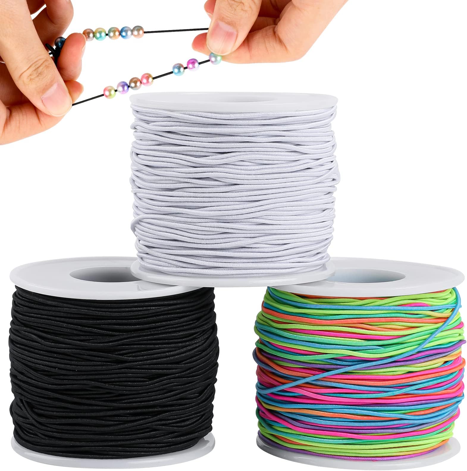 Amazon.com: Zhtulck Elastic String for Bracelets, 4 Rolls Stretchy ...