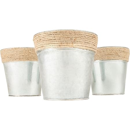 Amazon.com: Rustic Tin Vase, Corrugated Sides, 3.25x3.25", Galvanized ...