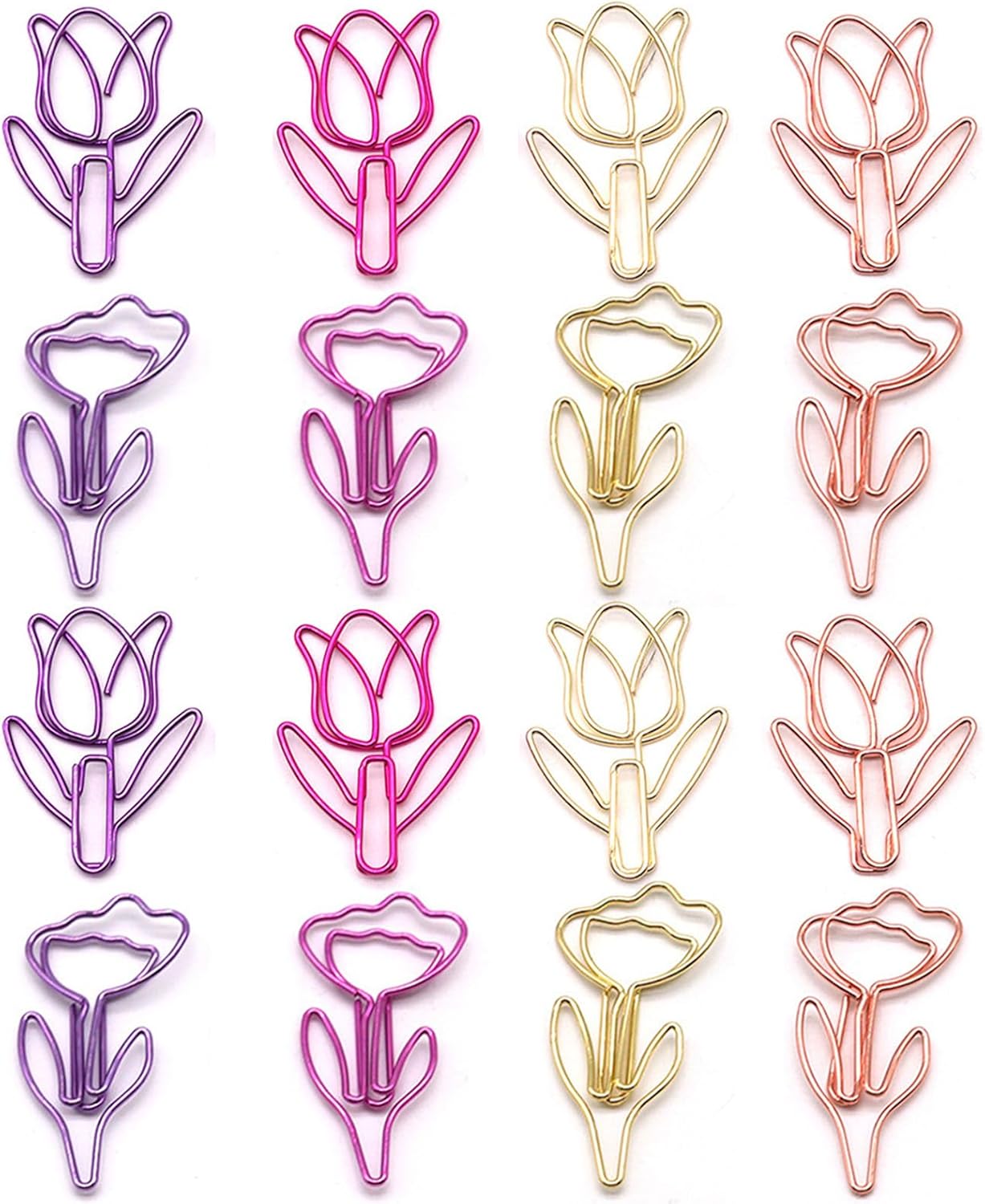 Amazon.com: Hesena 100 Pcs Cute Flower Shaped Paper Clips Set, 50 Pcs ...