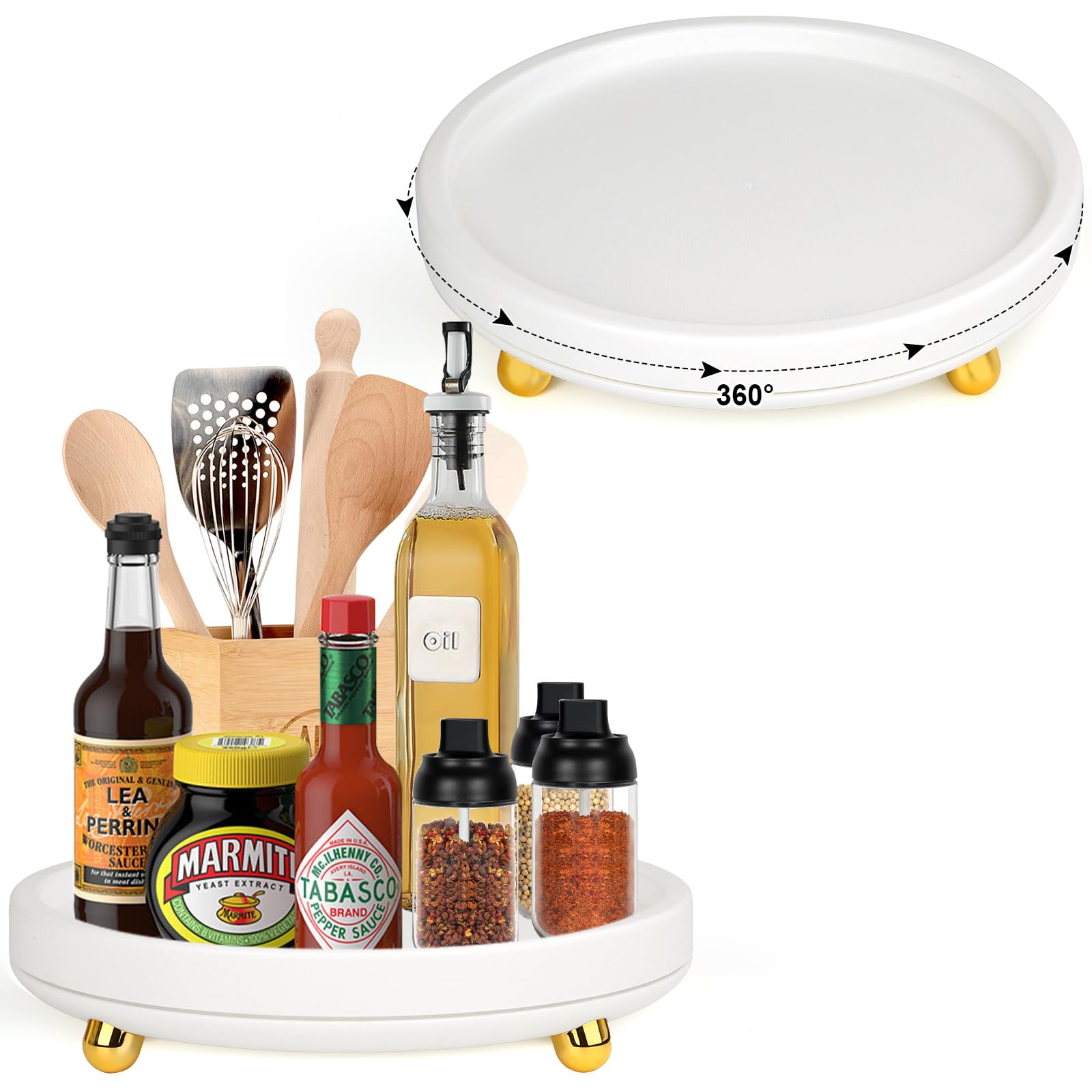 Amazon.com - Sublaga 2 Pack 10" Kitchen Organizer Turntable for Cabinet ...