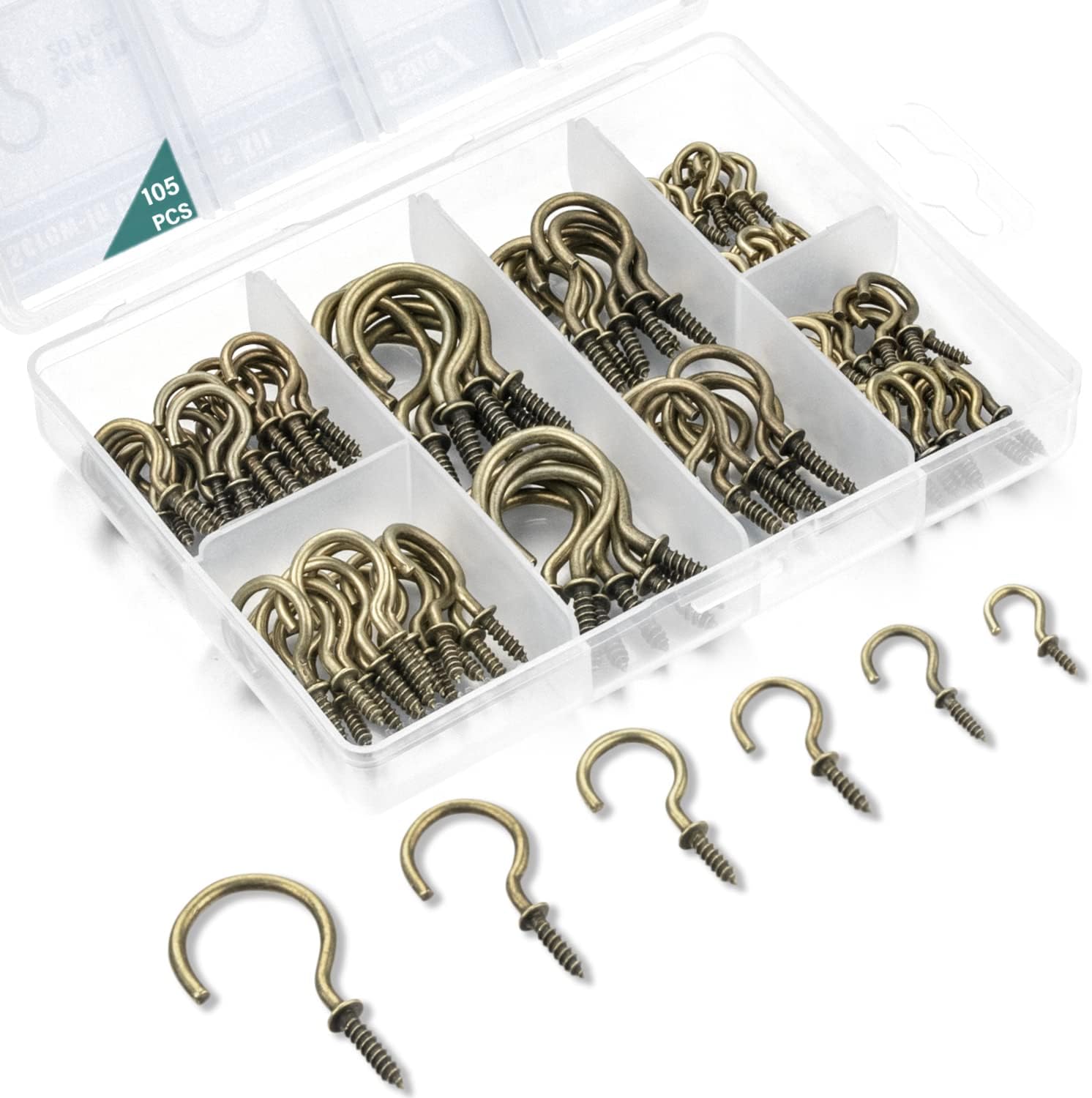 Amazon.com: 70 Pcs Ceiling Hooks for Hanging, 6 Sizes Screw Hooks for ...