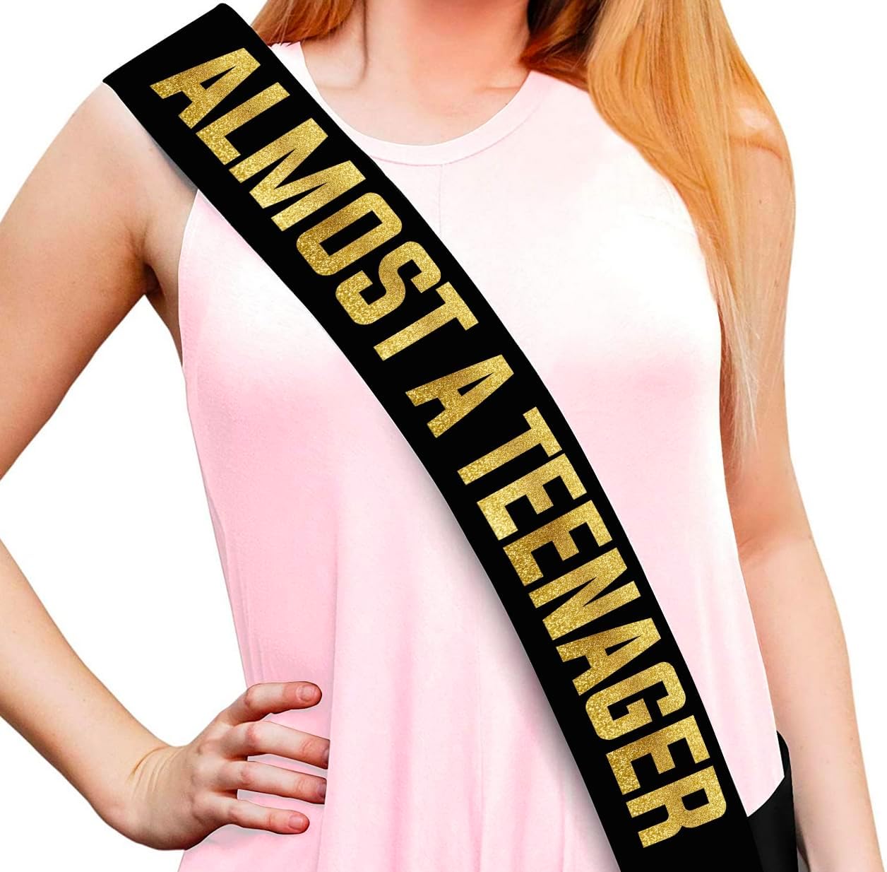 Amazon.com: Sterling James Co. Almost a Teenager Black and Gold Glitter ...