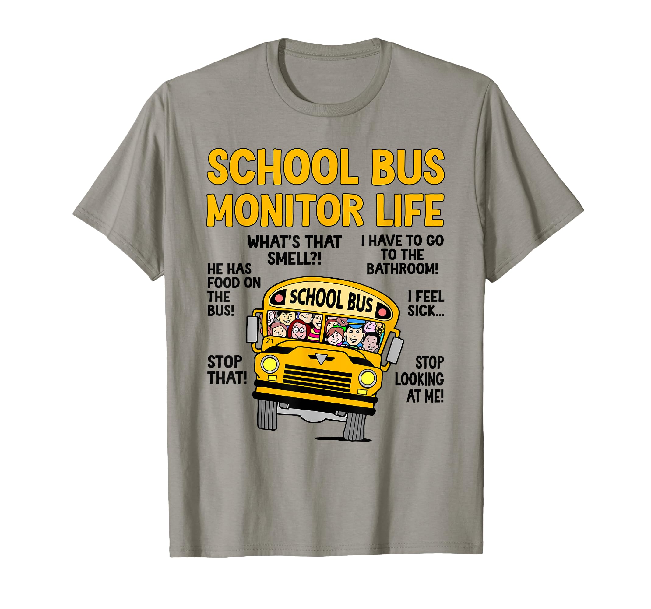 Amazon.com: Funny School Bus Monitor Life Bus Monitor T-Shirt ...