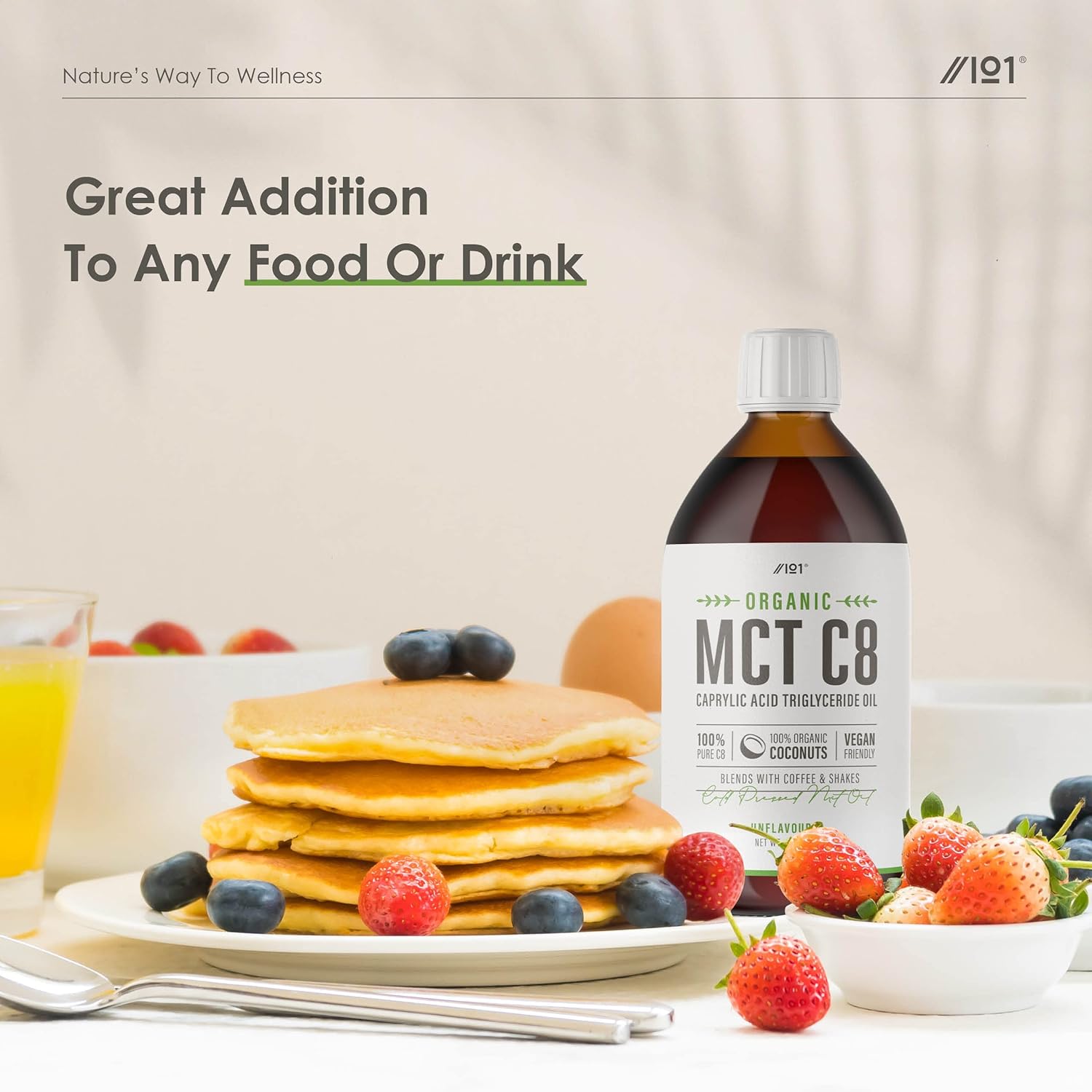 Organic C8 MCT Oil - 500ml - 100% Pure Cold Pressed Maroc | Ubuy