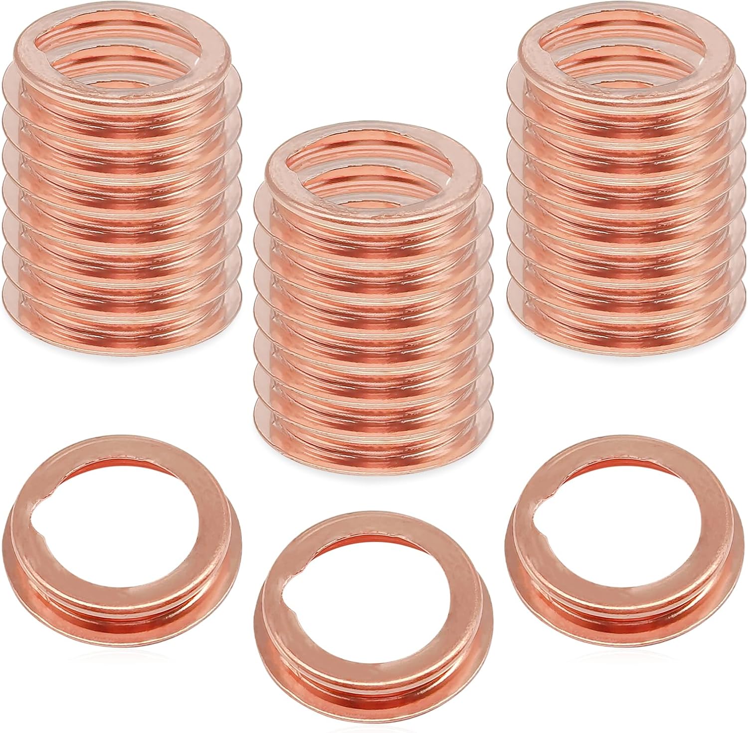 Amazon.com: 15PCS M12 Copper Oil Drain Plug Gaskets Crush, 12mm Crush ...