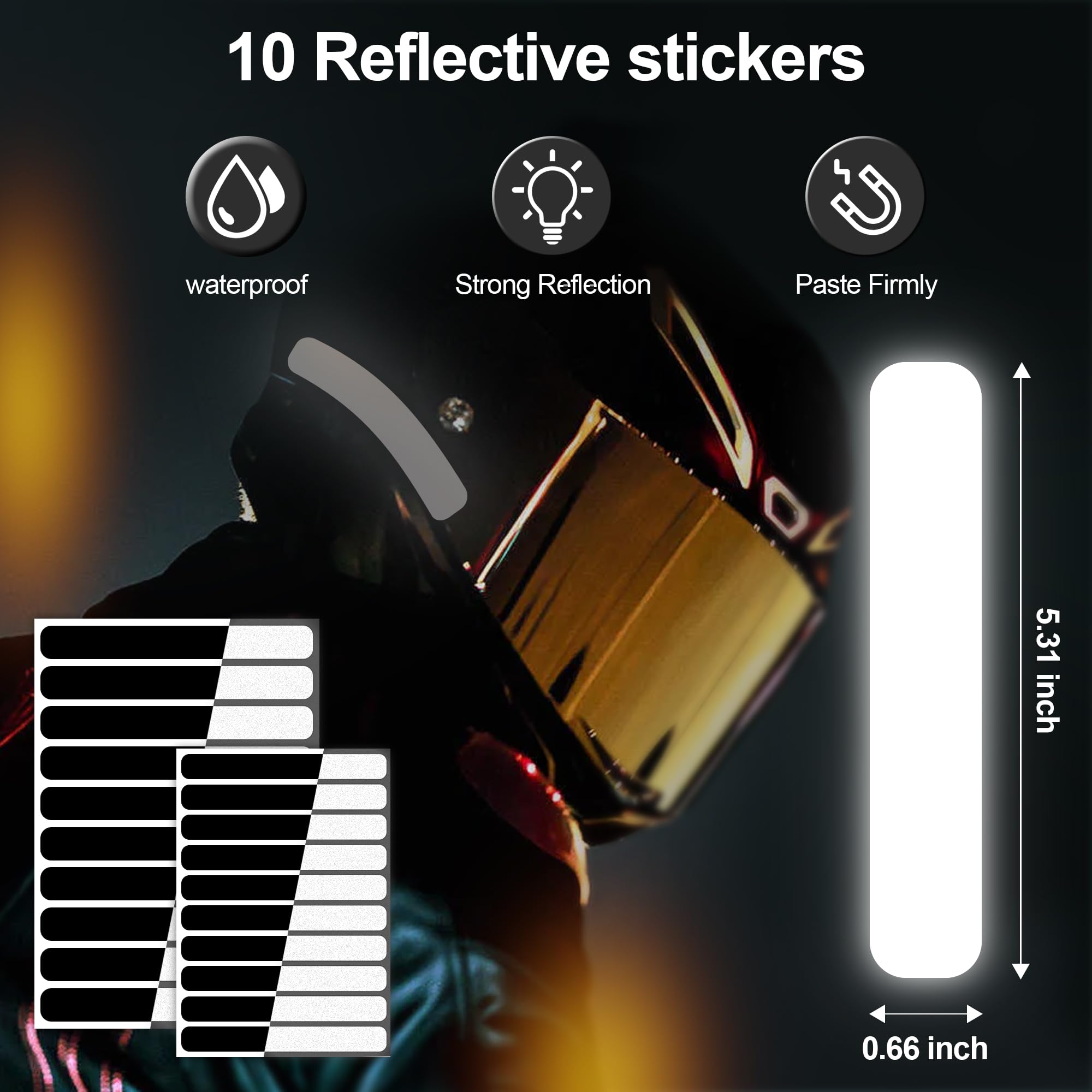 Snapklik.com : Reflective Stripes Stickers For Helmet, Scooter, Bikes ...