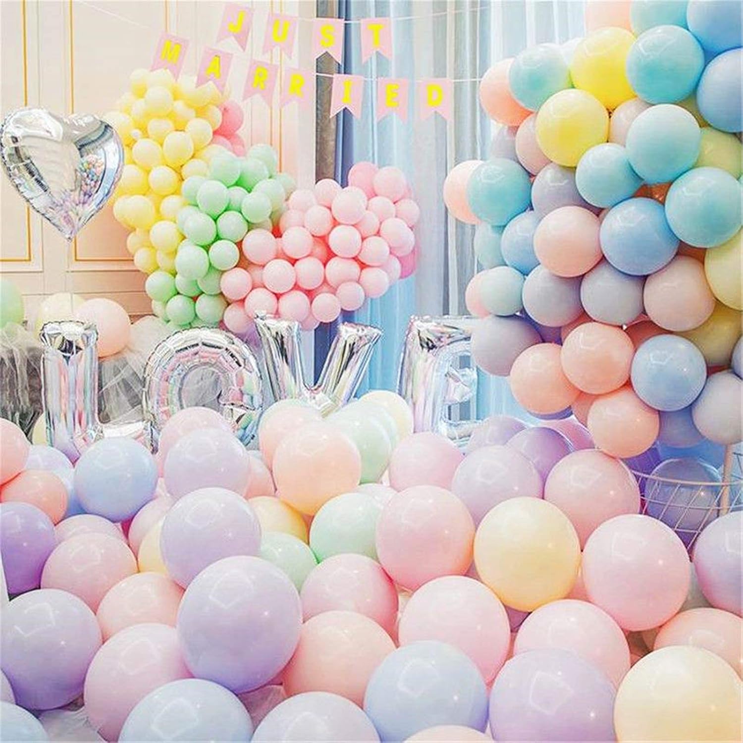 5 Inch Pastel Balloons 200 Pack Rainbow Mini Balloons Candy Color Latex ...