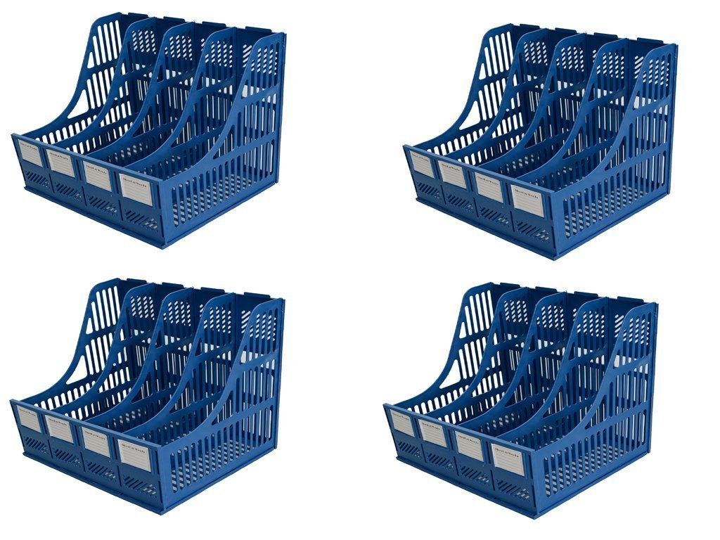 MOHAK Multifunction Plastic Storage Hanger 4 Section Divider File Paper ...