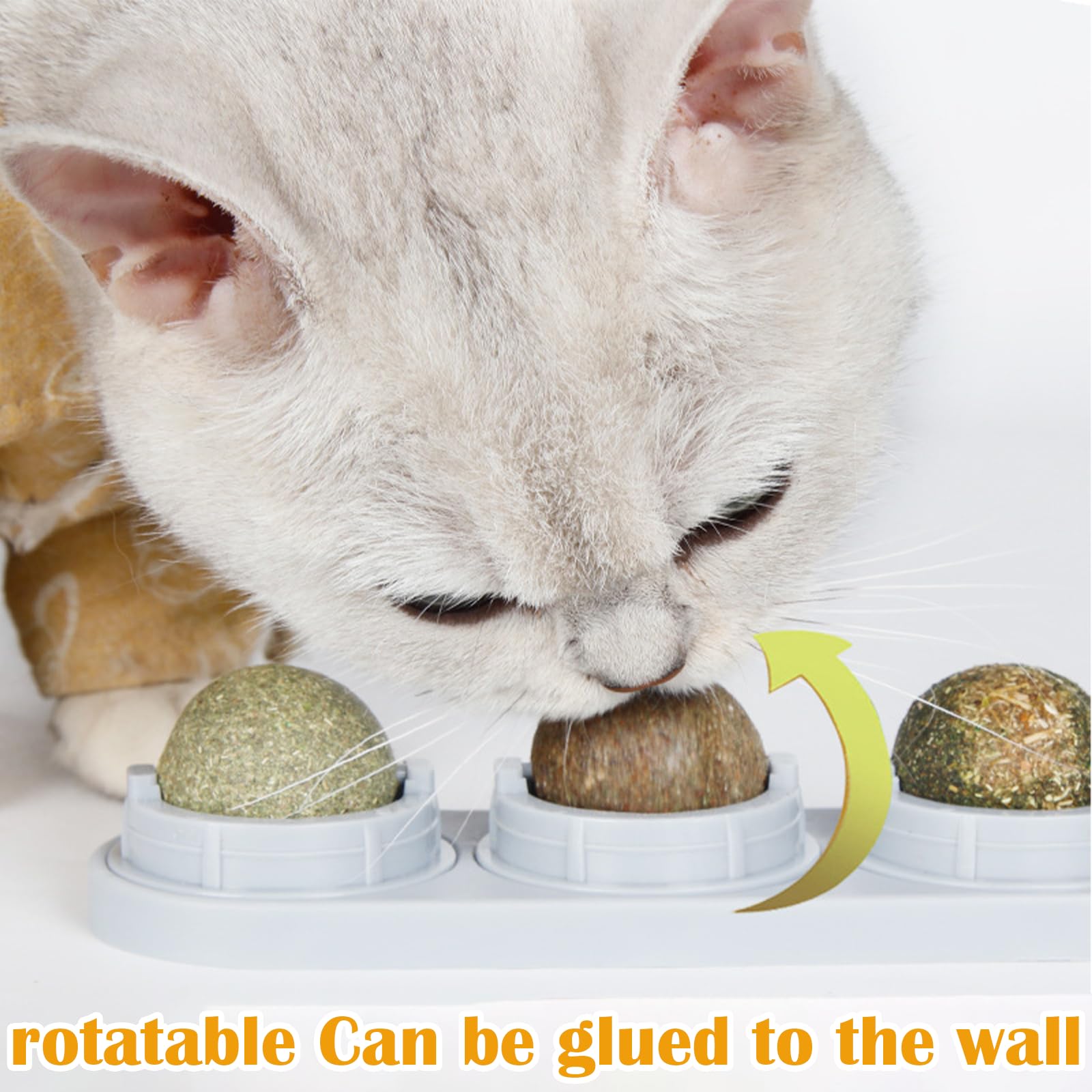 Catnip Ball Toy FIizzot Catnip Ball 4-Pack Wall Edible Cat Interactive ...