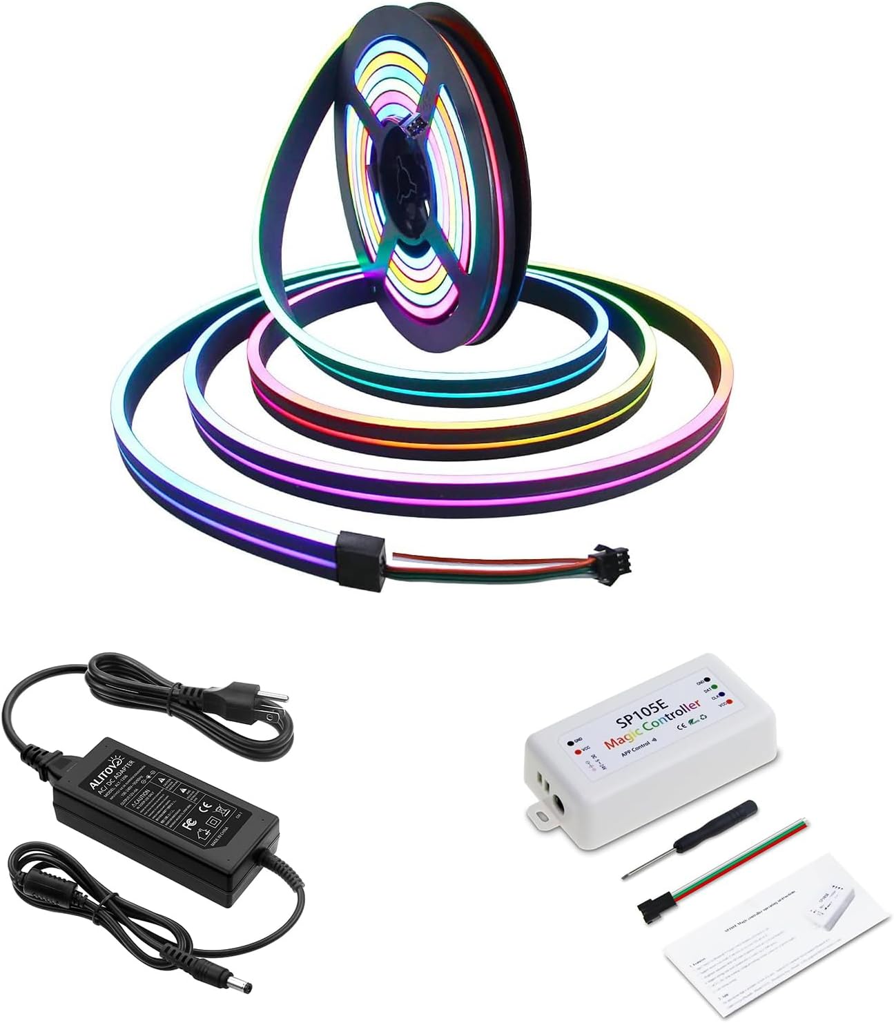 Amazon.com: ALITOVE Addressable LED Strip WS2811 Dream Color Neon Sign ...