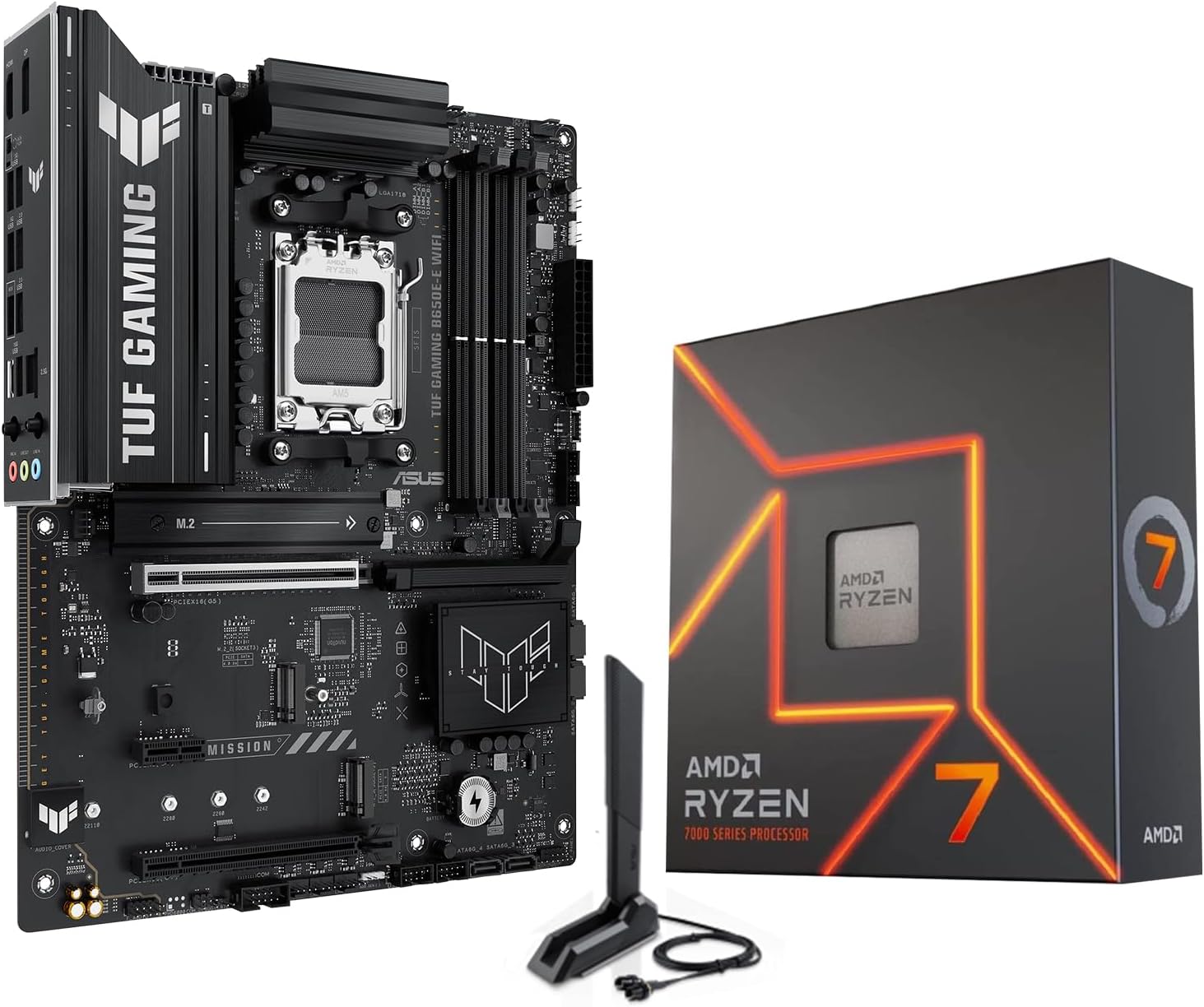 Amazon.com: MICRO CENTER AMD Ryzen 7 7700X CPU Processor Bundle with ASUS TUF Gaming B650E-E ...