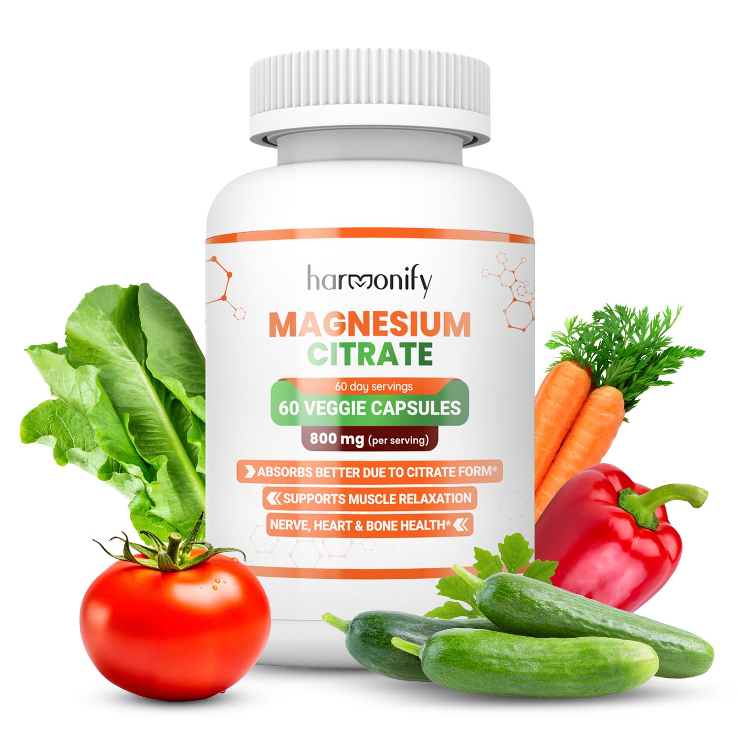 Amazon.com: HARMONIFY Magnesium Citrate Supplement 800 mg per Serving, Dietary Supplement for ...