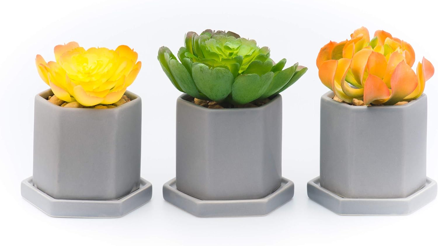 Amazon.com : KRALIX Hexagonal Mini Ceramic Planter Pots with Drainage ...