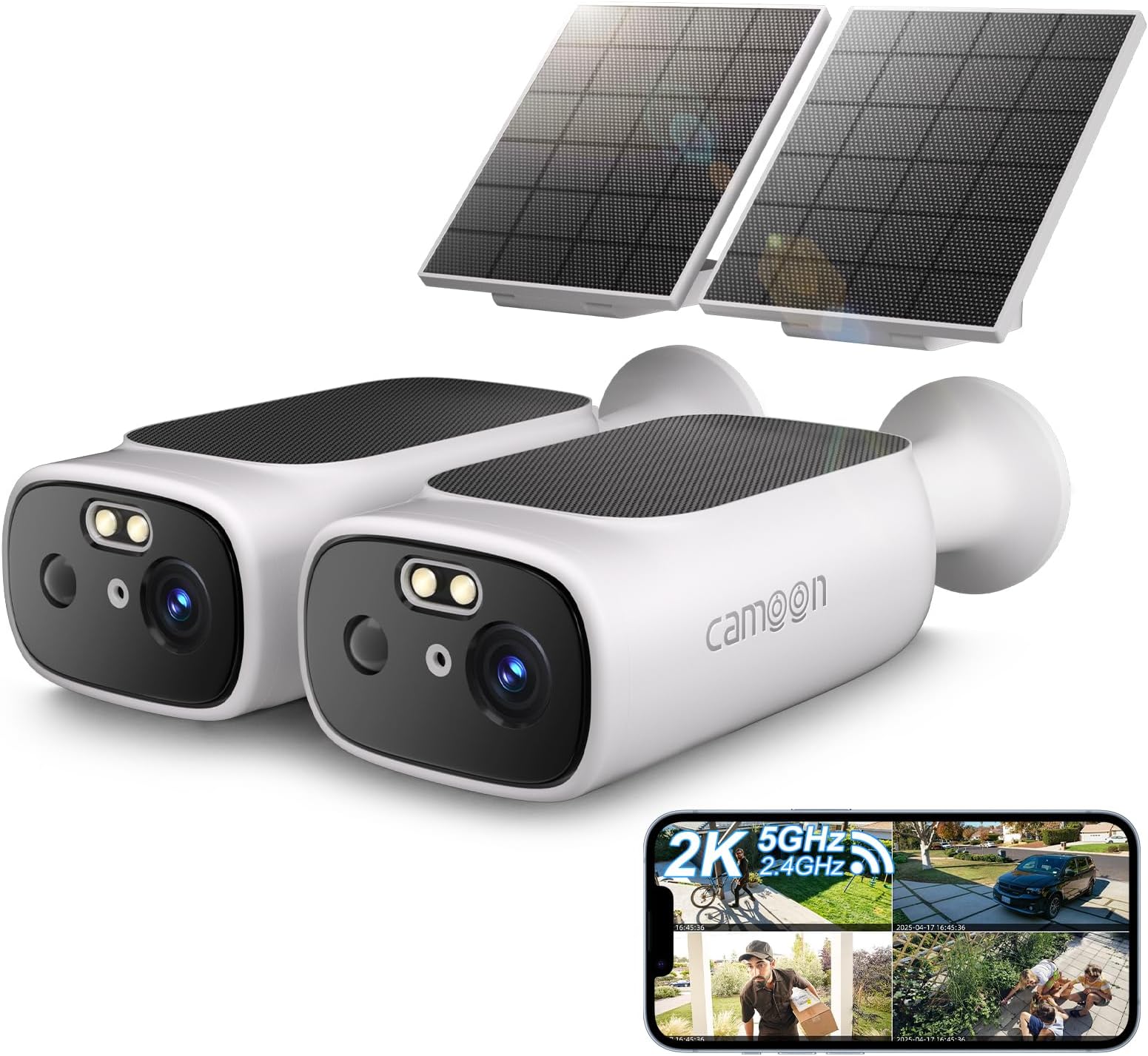 Amazon.com : 2K Solar Camera Outdoor Wireless-5/2.4Ghz WiFi Cameras for ...