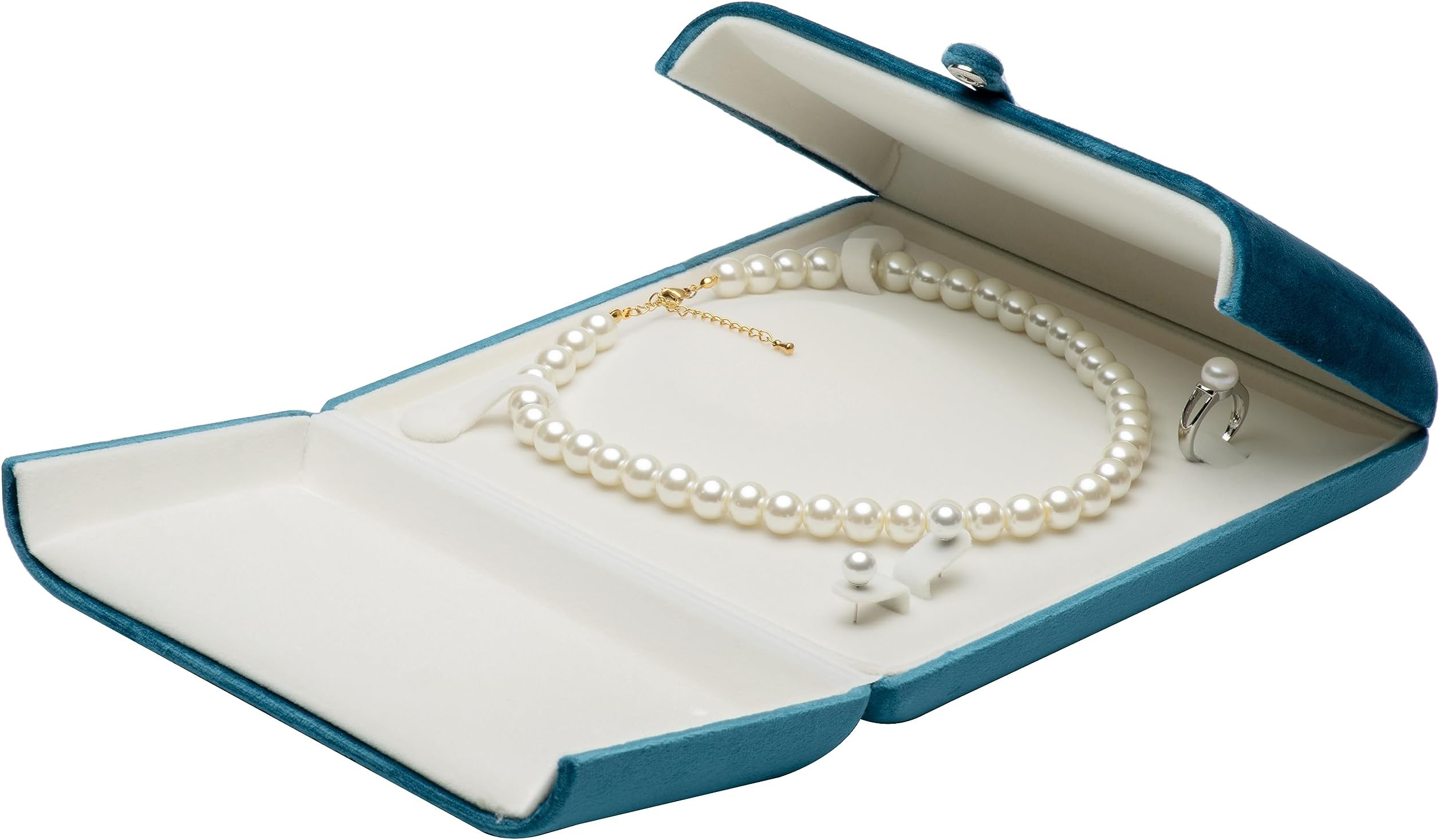 Amazon.com: COWFEX Velvet Jewelry Set Box, Big Necklace and Ring ...