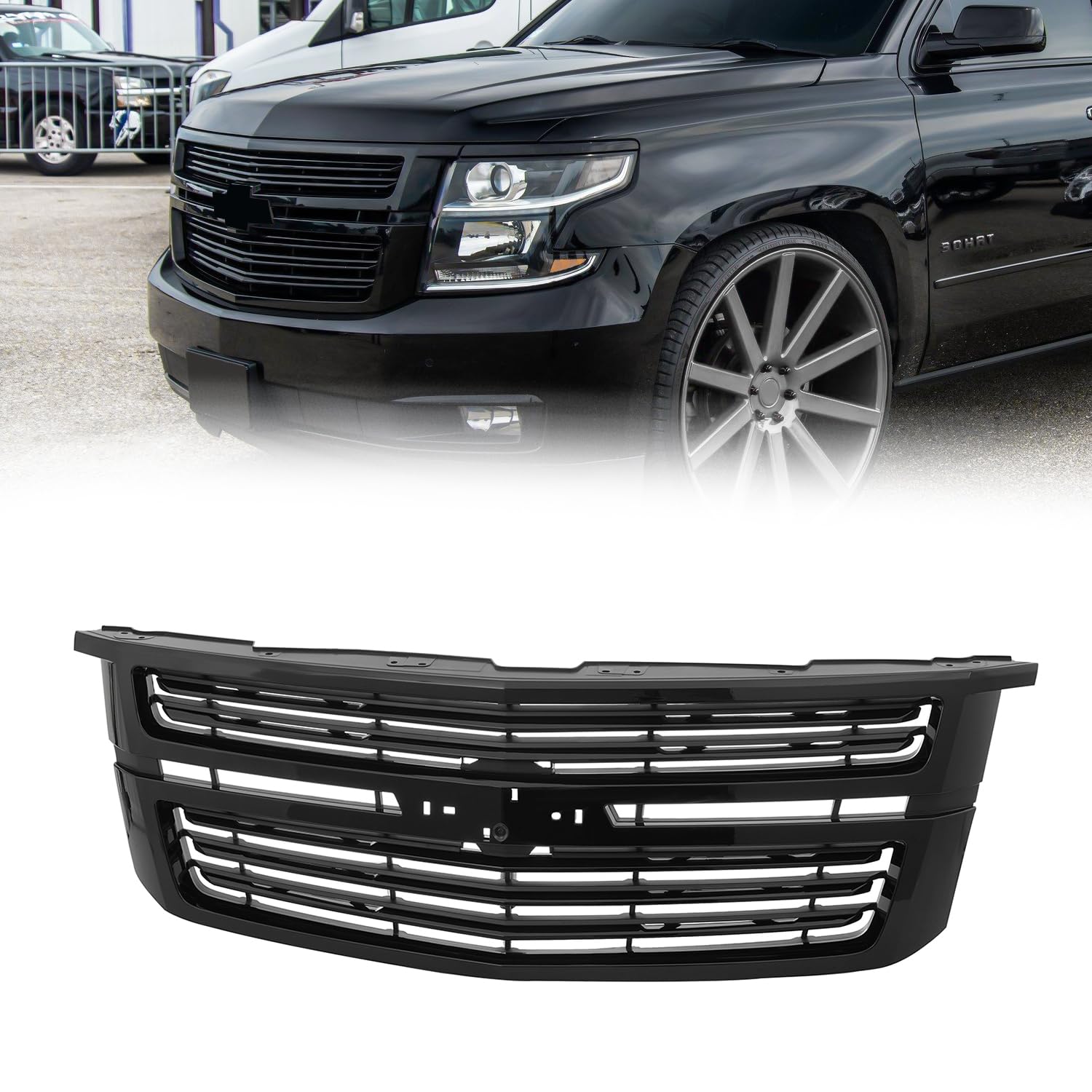 Snapklik.com : KARPAL Front Upper Bumper Grille Grill Assembly Gloss ...