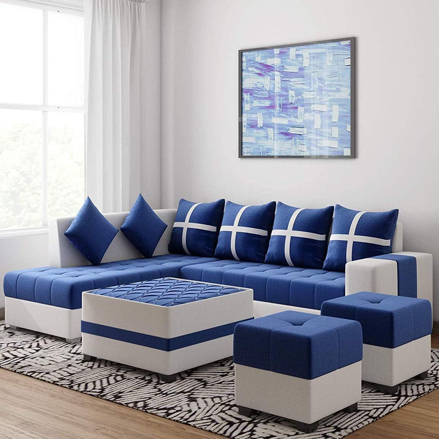 Whiteway Furniture High Density Foam&Soft Fabric Sofa Set For Living ...