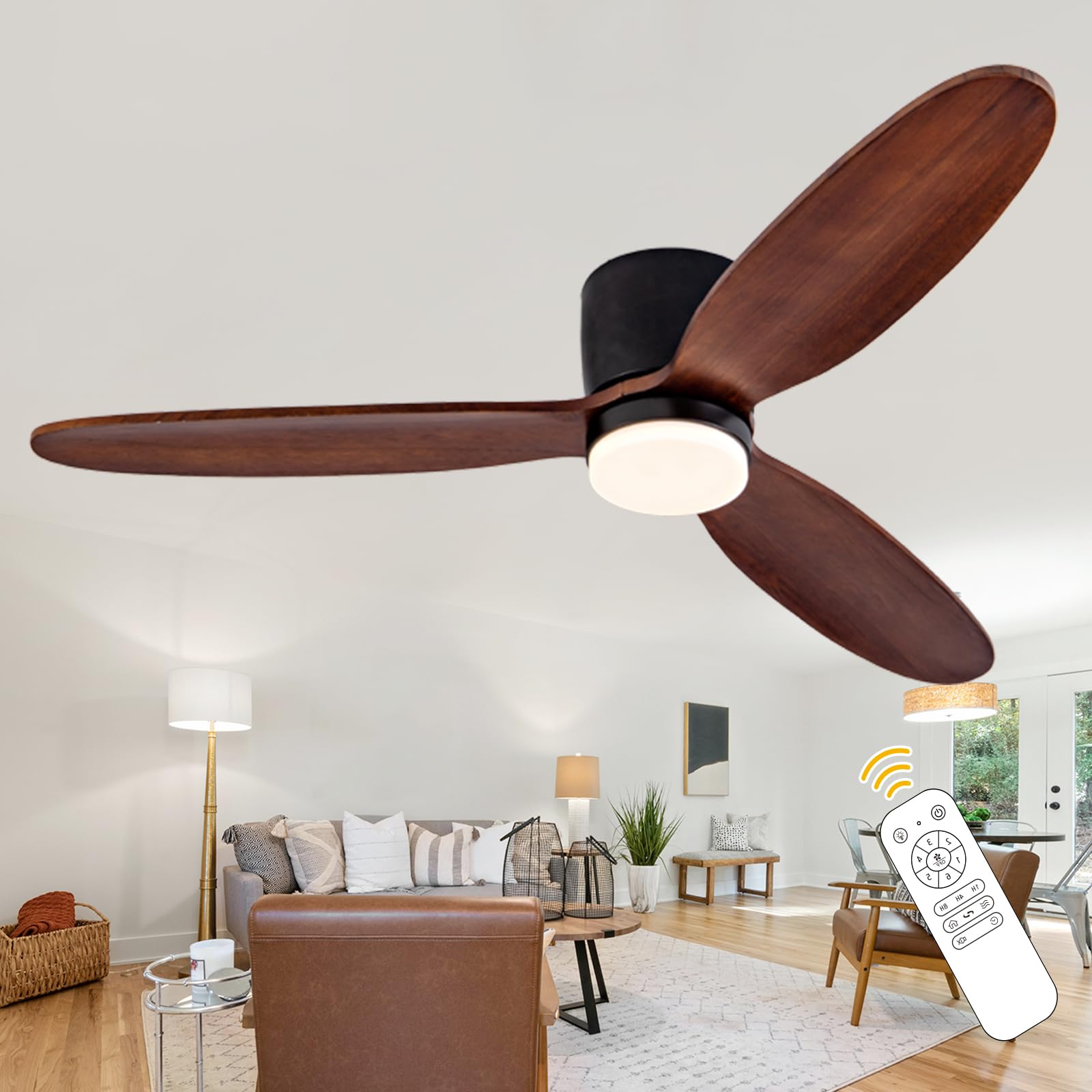 Snapklik.com : Ceversa 52 Inch Flush Mount Ceiling Fan