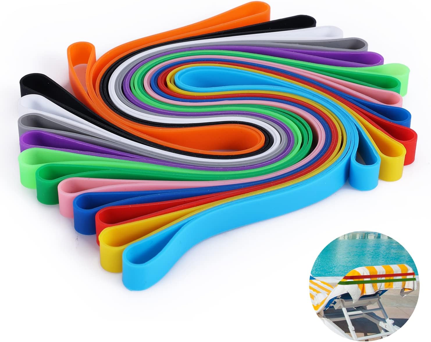 4 Pack Towel Bands, Beach Towel Clips for Pool & Cruise Chairs Elastic ...