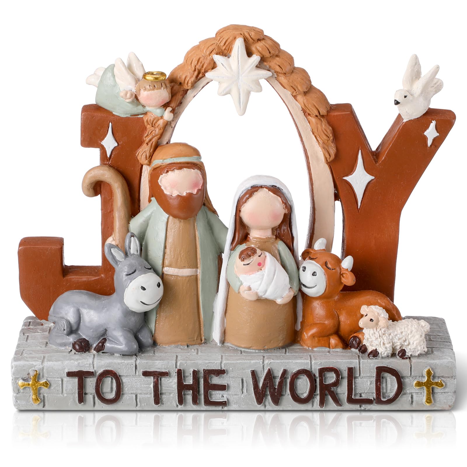 Amazon.com: Christmas Nativity Scene Figures, Holy Family Nativity ...