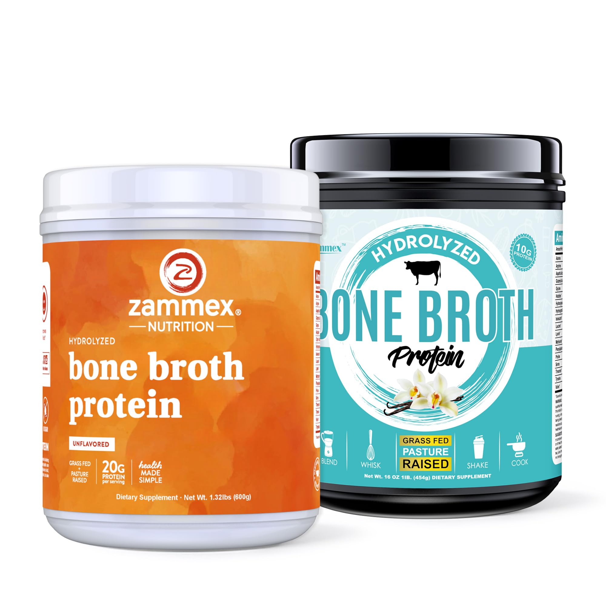 Amazon.com: Zammex Beef Bone Broth+ Vanilla Bone Broth : Grocery ...