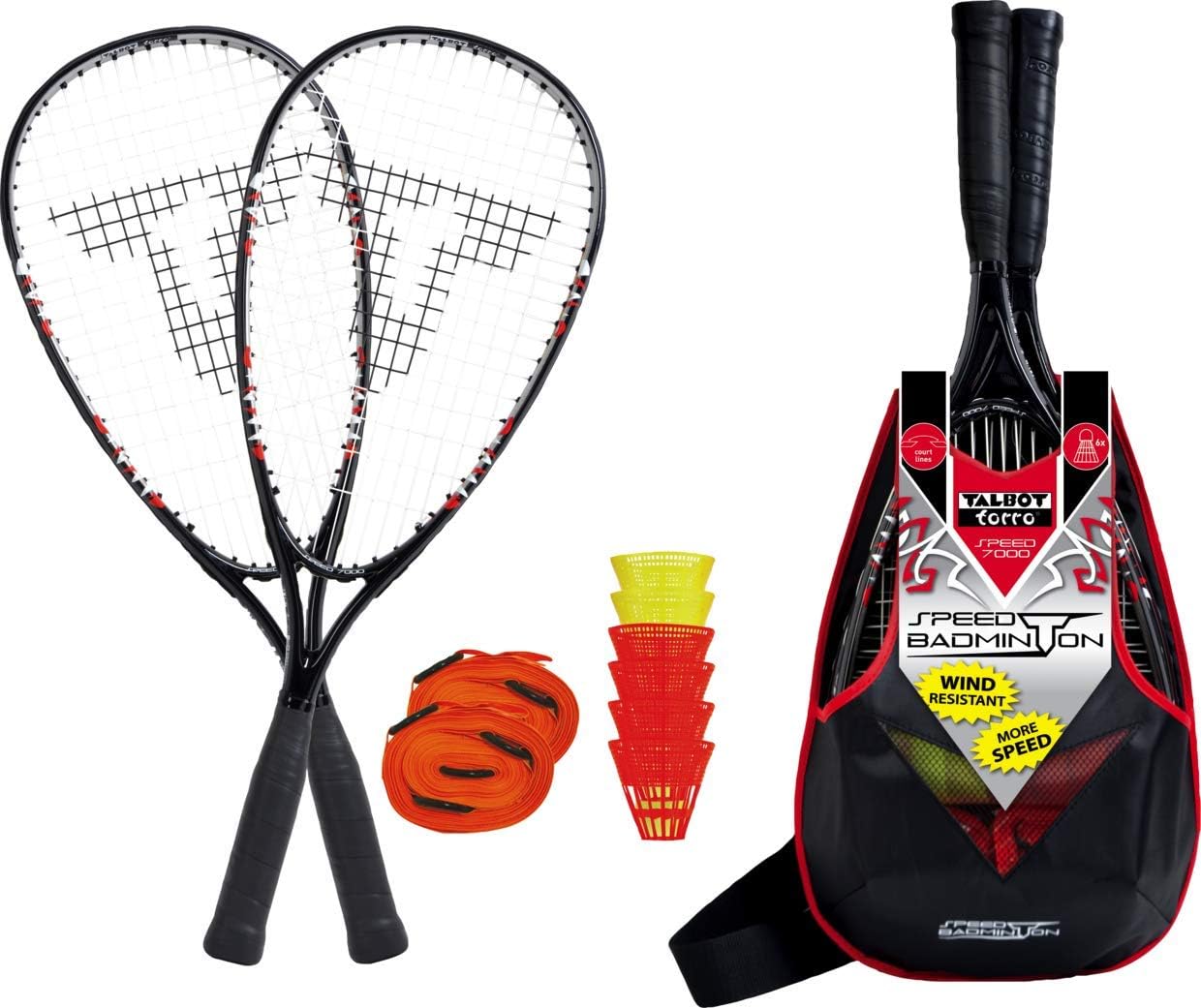 Talbot-Torro Speed-Badminton Set Speed 7000, hochwertiges Komplettset ...