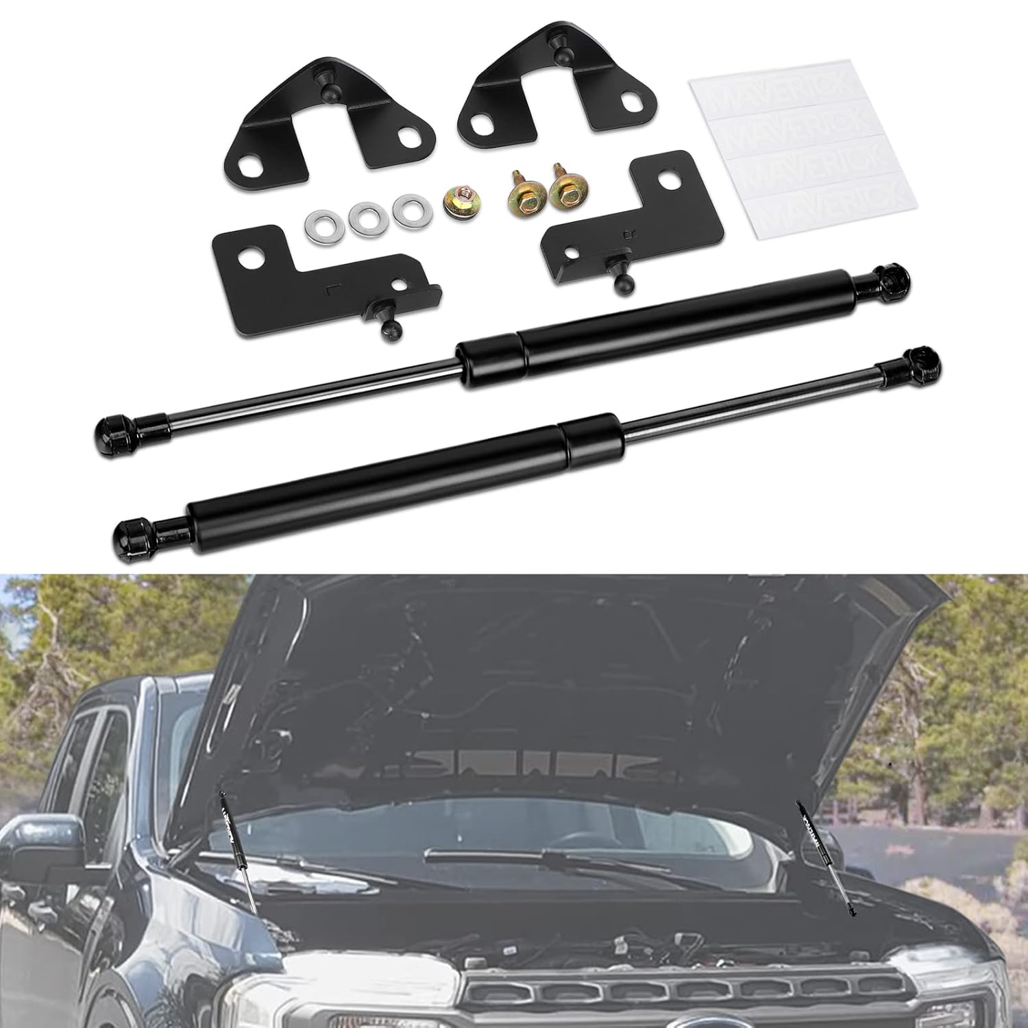 Klutchtech 2022 2023 Ford Maverick Hood Struts Hood Shock No Drill Hood ...
