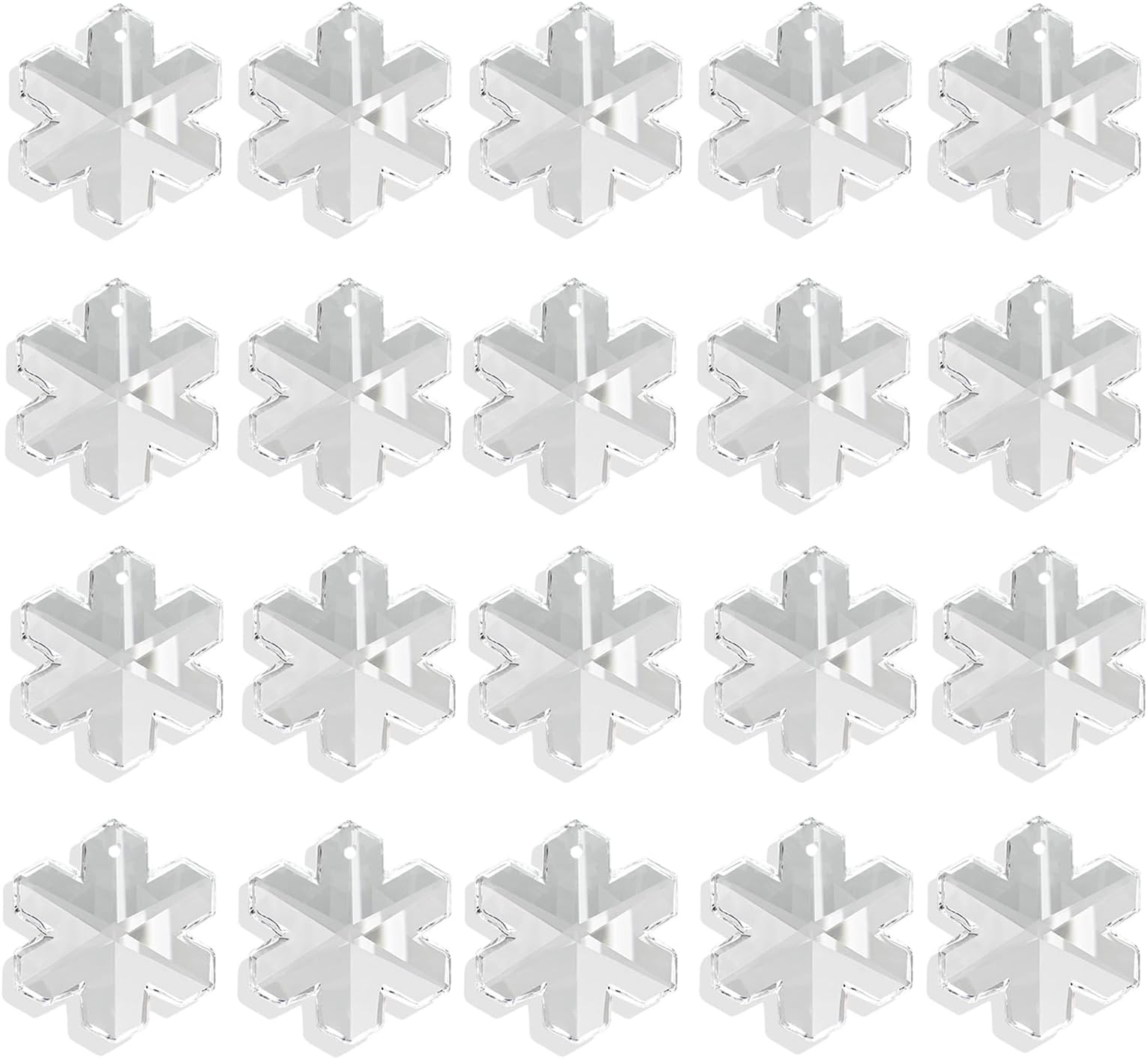 Amazon.com: Pack of 20 Clear Crystal Snowflake Crystal Suncatcher ...