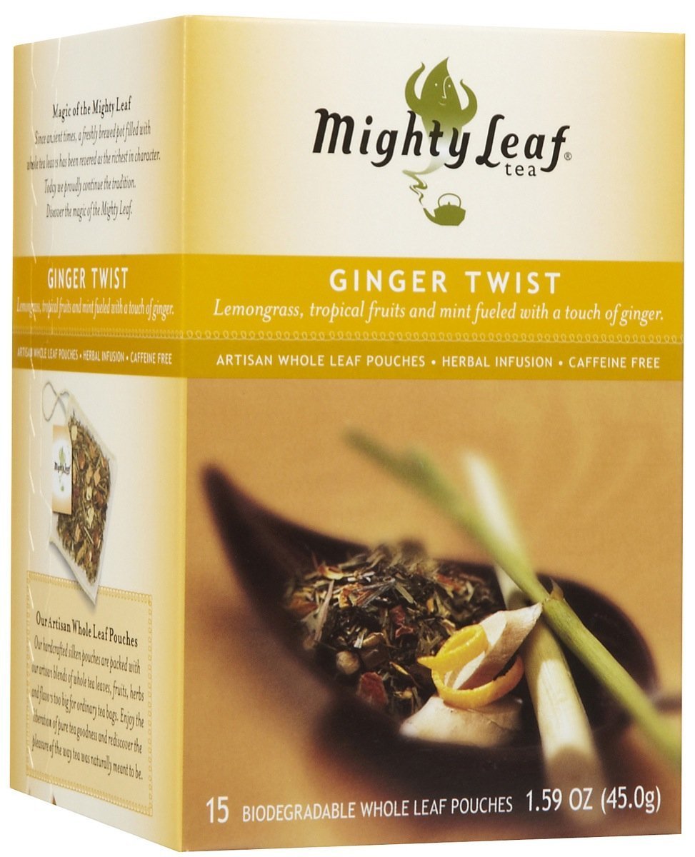 Amazon.com : Mighty Leaf Tea Tea Ginger Twist, Whole Leaf Pouches, 15 ...