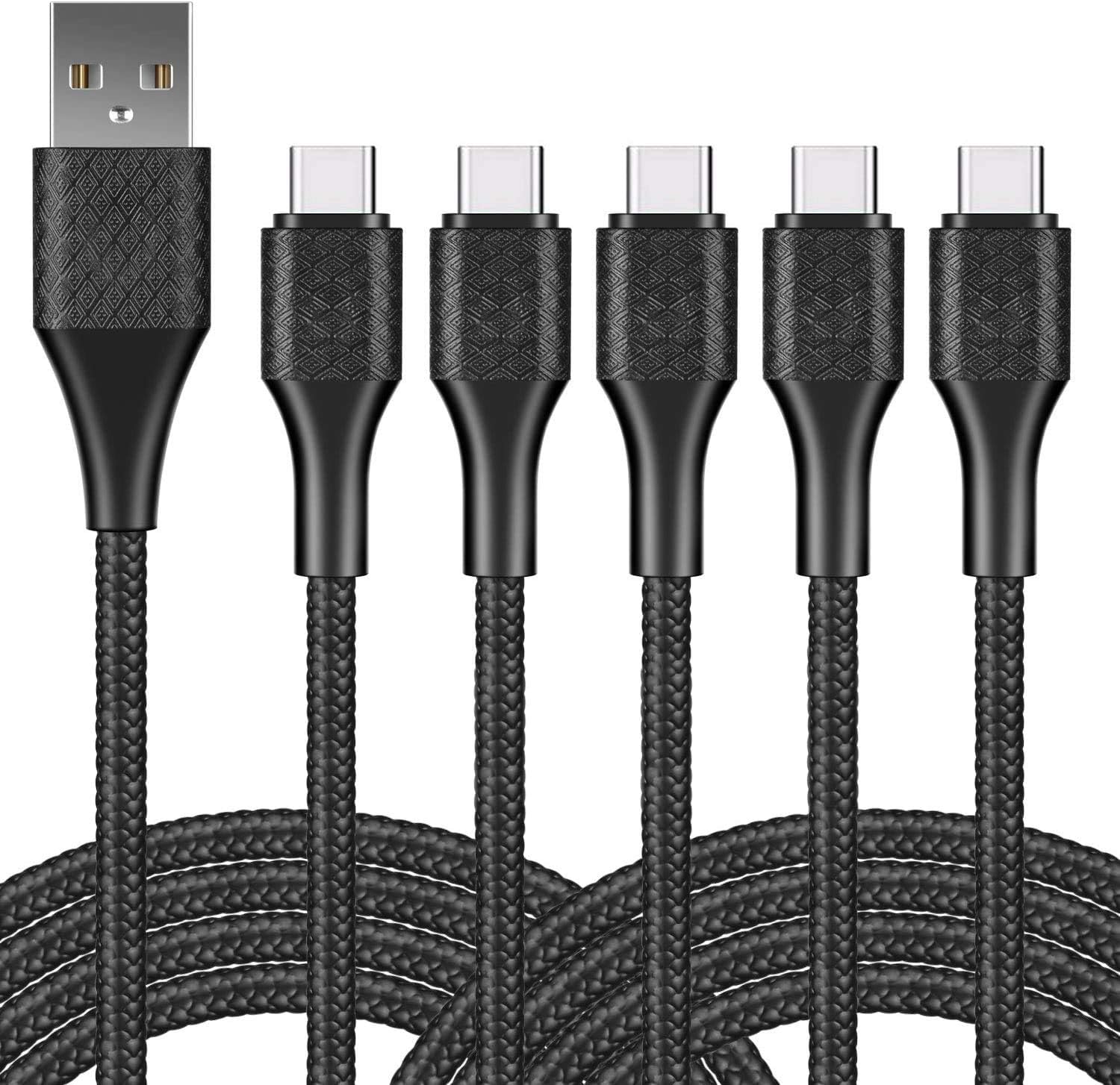 Amazon.com: Long USB Type C Charger Cable Fast Charging 6FT, 5Pack ...