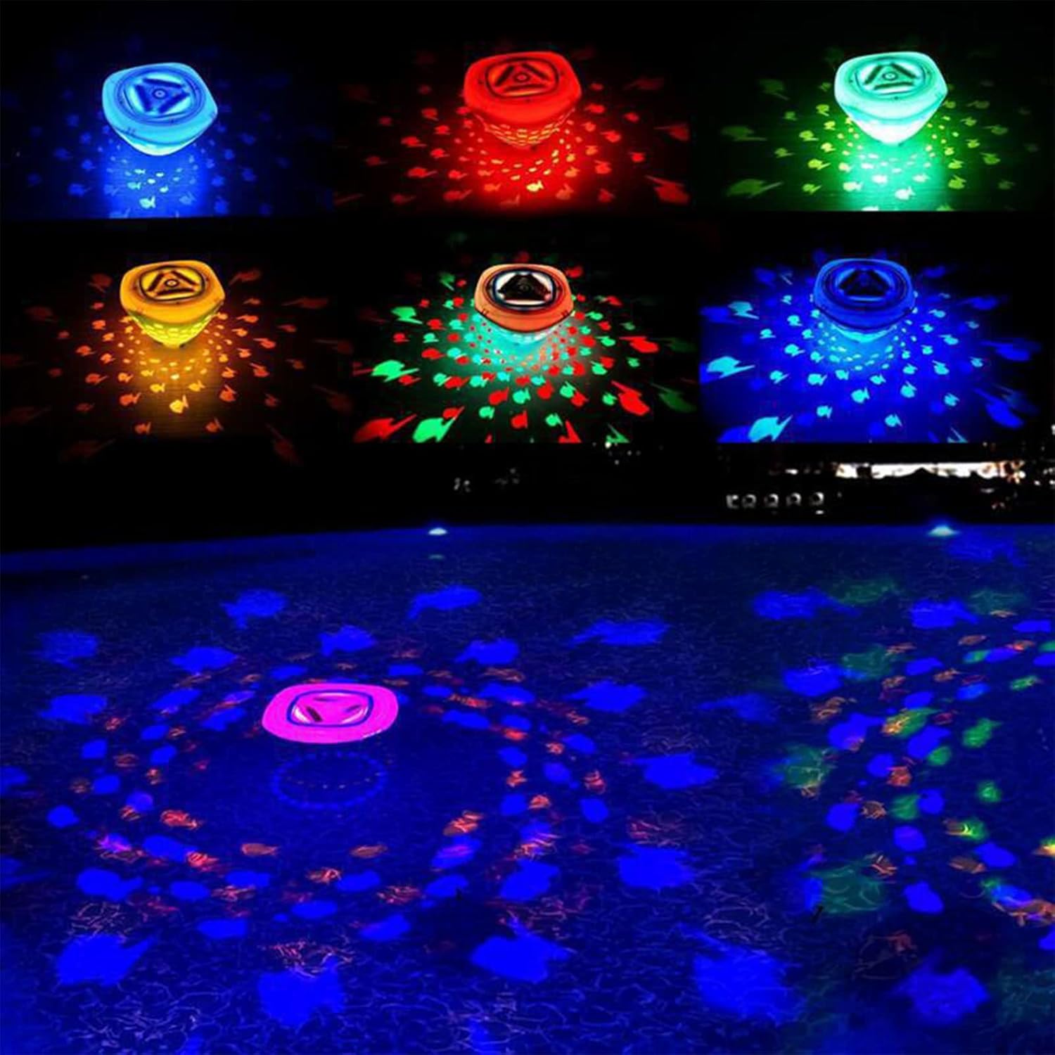 COAOD Swimming Pool Floating Lights, Submersible Light Show with 4 ...