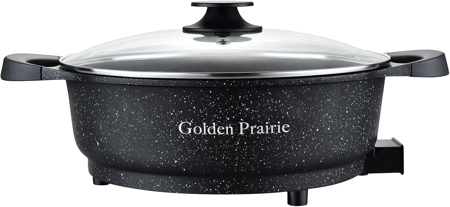 Amazon.com: Golden Prairie Nonstick Electric Skillet, 1500W Cooking Pot ...