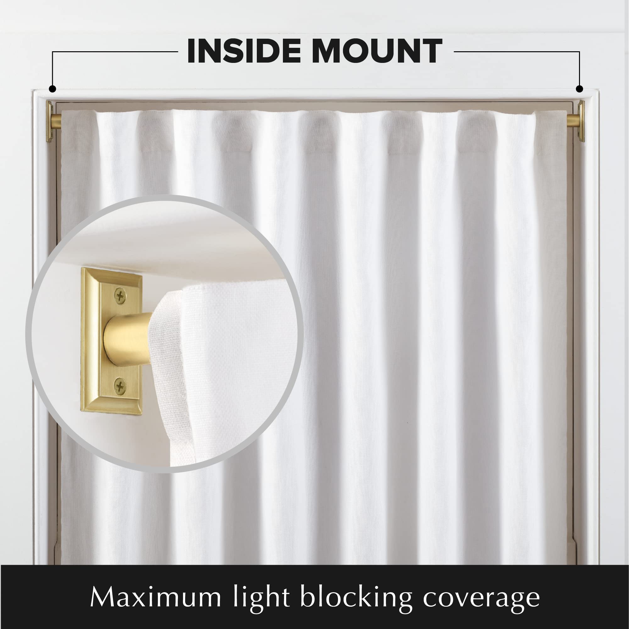 MODE Room Darkening Collection 1” Diameter Blackout Curtain Rod Set ...
