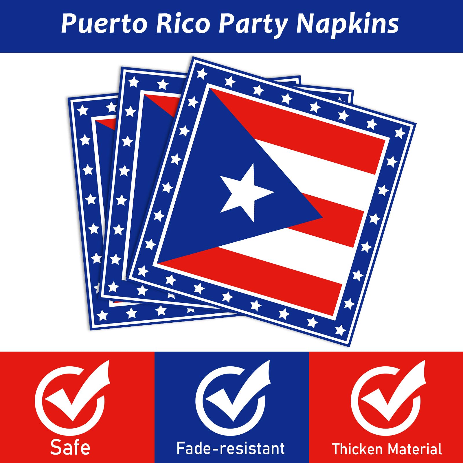 Snapklik.com : 96 Pcs Puerto Rico Party Supplies Set Puerto Rico Flag ...